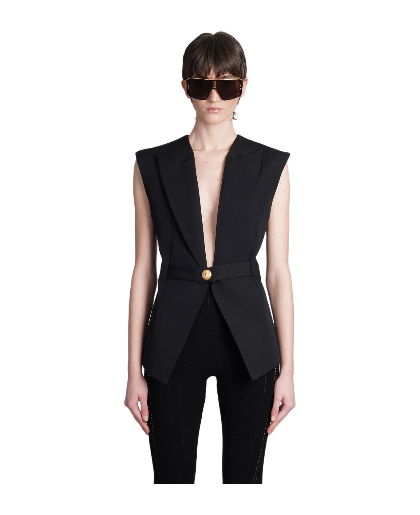 Balmain Vest In Black Wool | italist