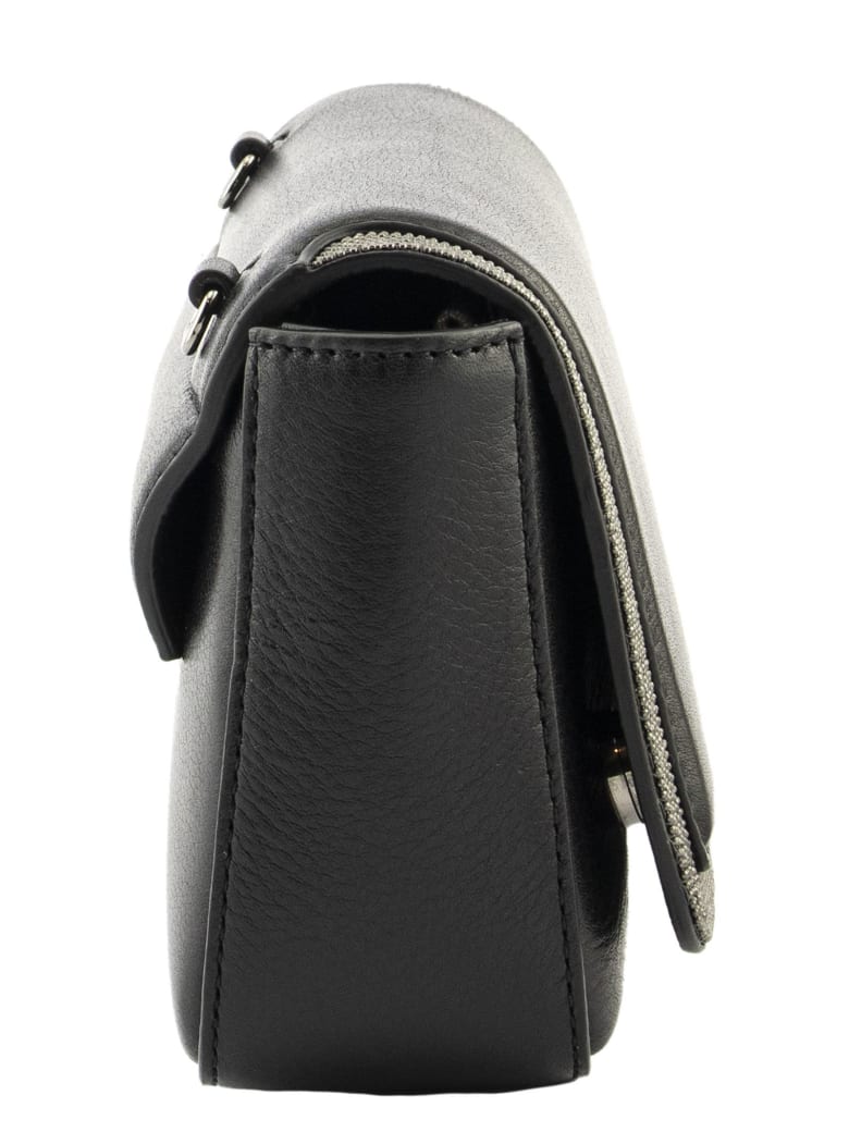 Brunello Cucinelli Polished Calfskin Belt & Shoulder Bag With Precious ...