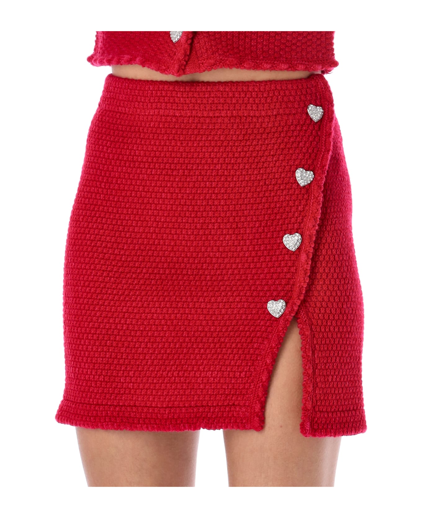 self-portrait Melange Knit Button Mini Skirt | italist, ALWAYS LIKE A SALE