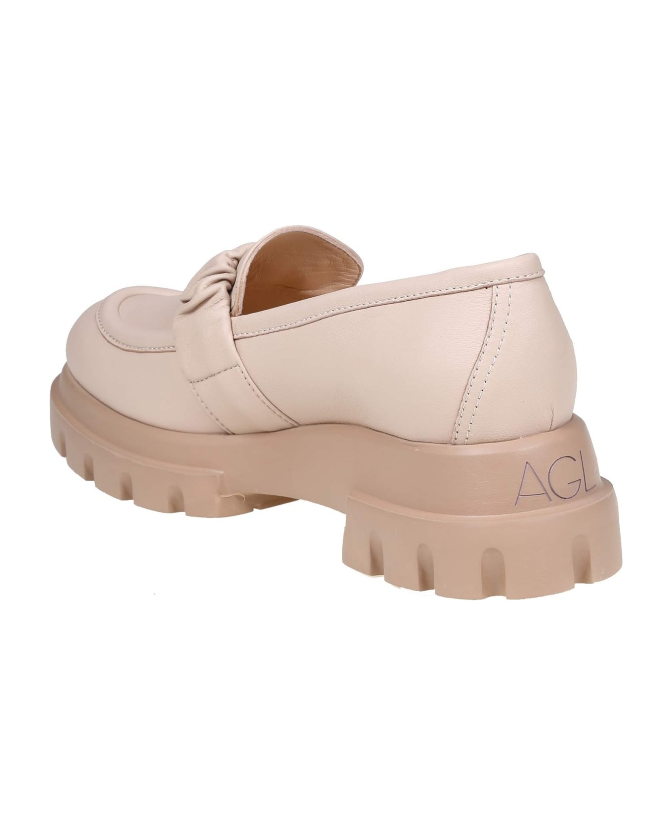 AGL Light Blue Moccasin In Nude Color Leather | italist, ALWAYS LIKE A SALE