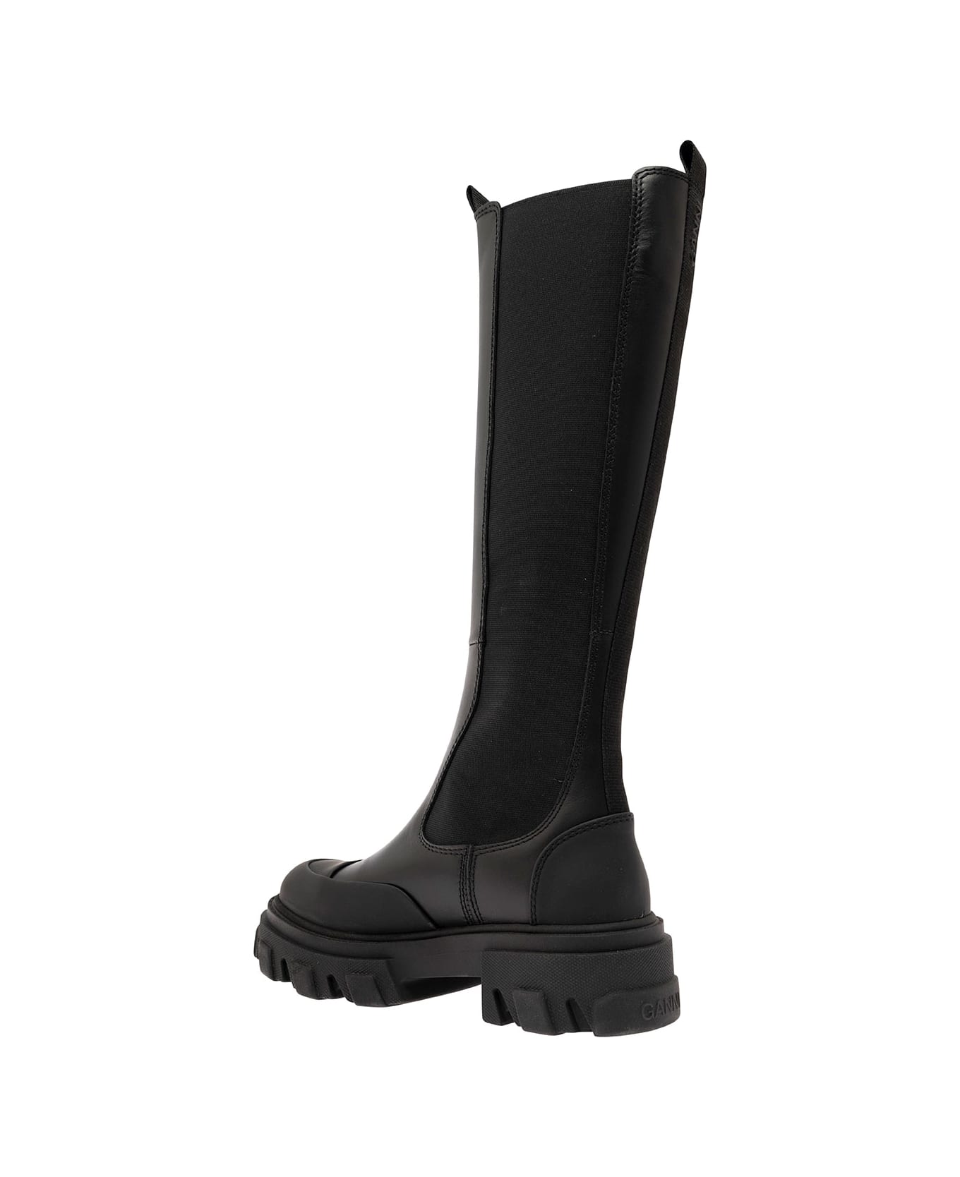 Ganni High Chelsea Boot Black Stich | italist