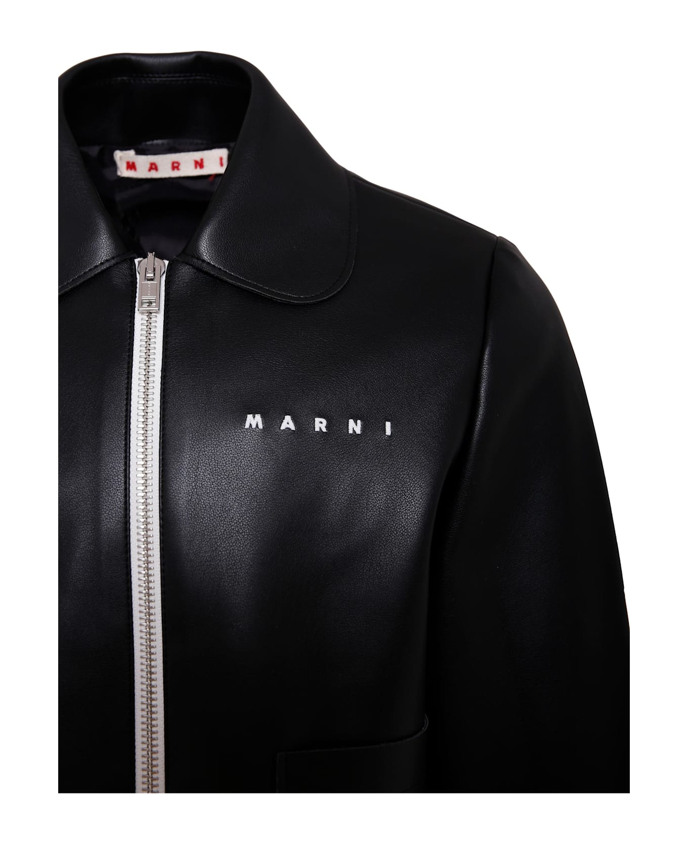 Marni Black Jacket For Girl With Logo | italist