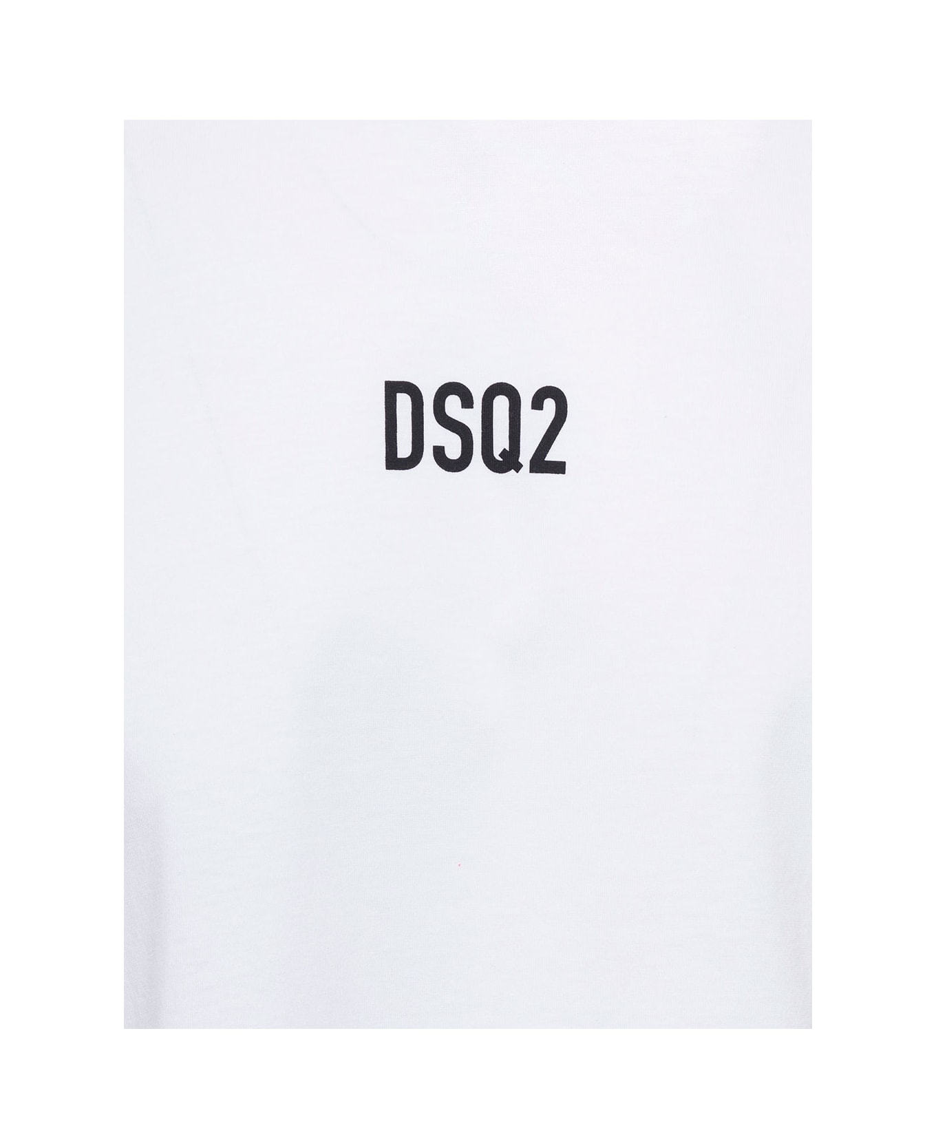 Dsquared2 White Crewneck T-shirt With Cntrasting Dsq2 Print In Cotton ...
