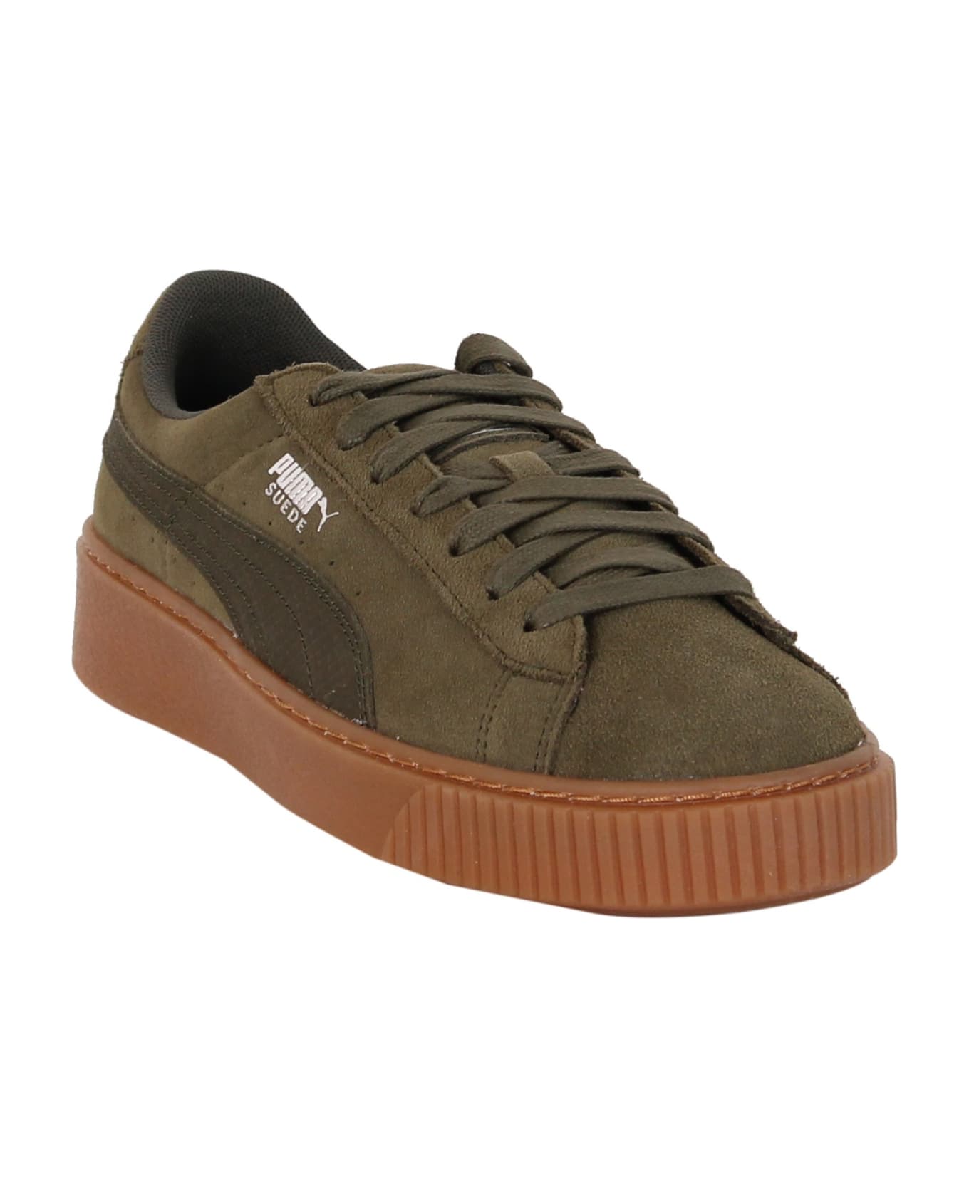 Puma Olive Suede Platform Animal Sneakers | italist, ALWAYS LIKE A SALE