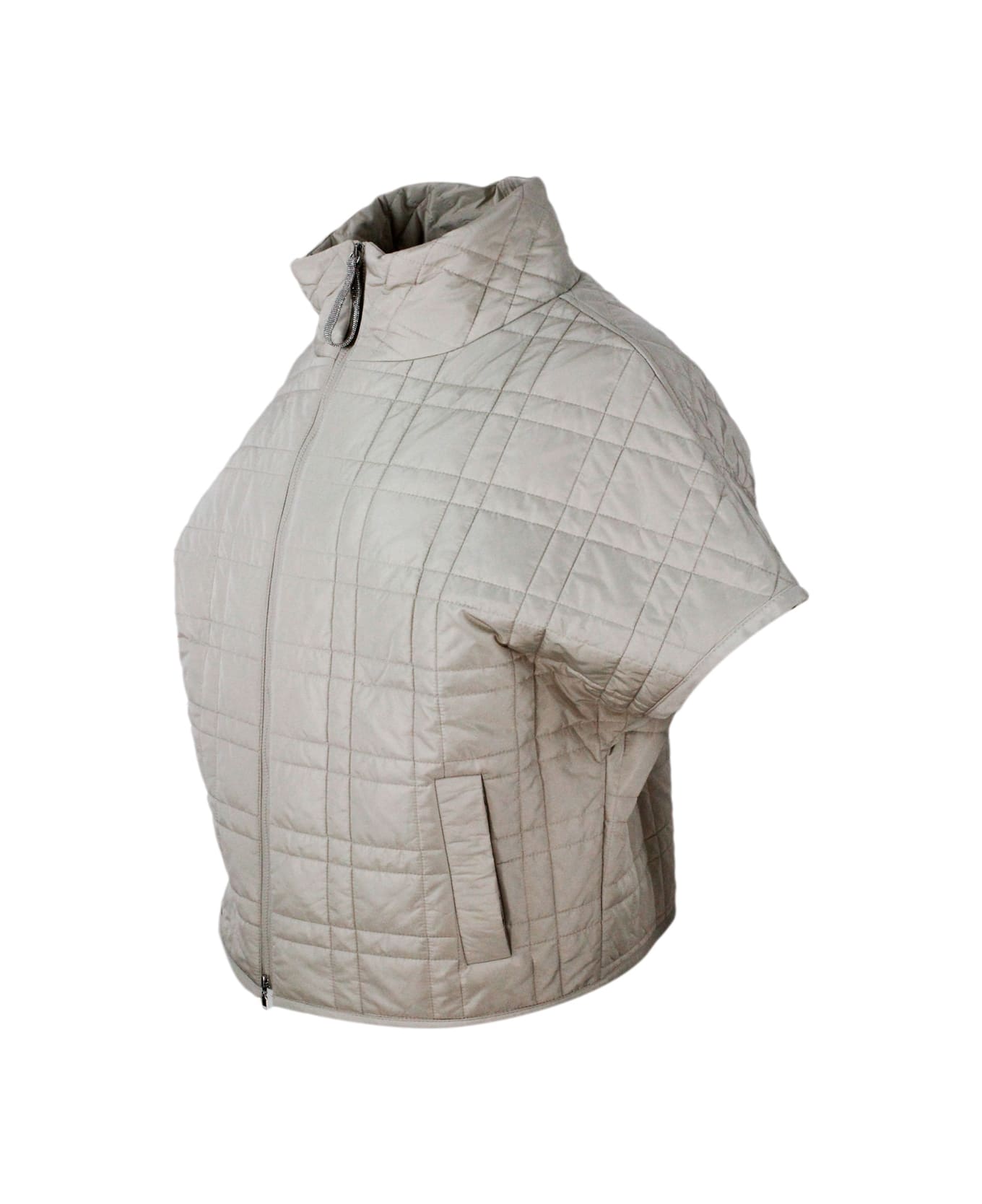 Fabiana Filippi Light Sleeveless Cape In Technical Fabric With Light ...