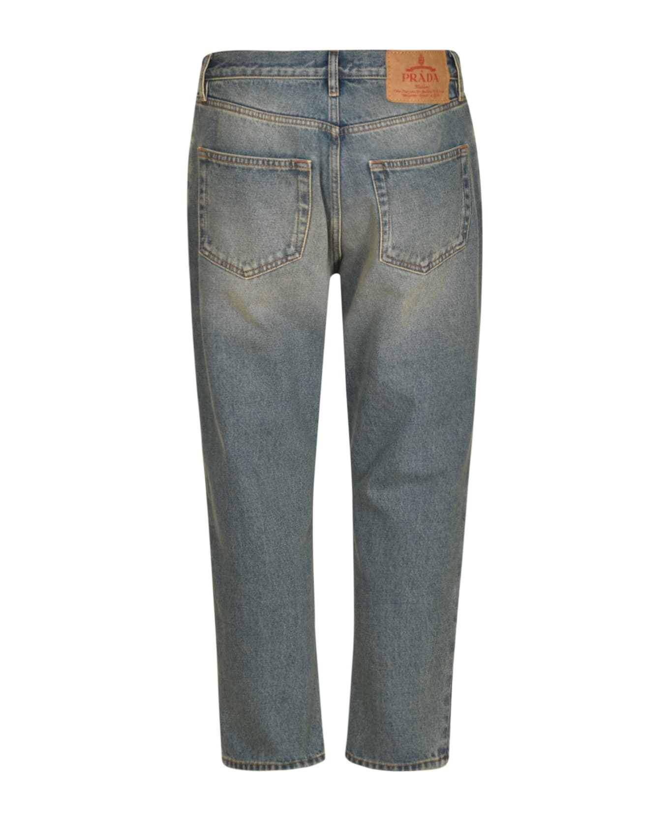Prada 5 Pockets Logo Patch Jeans | italist