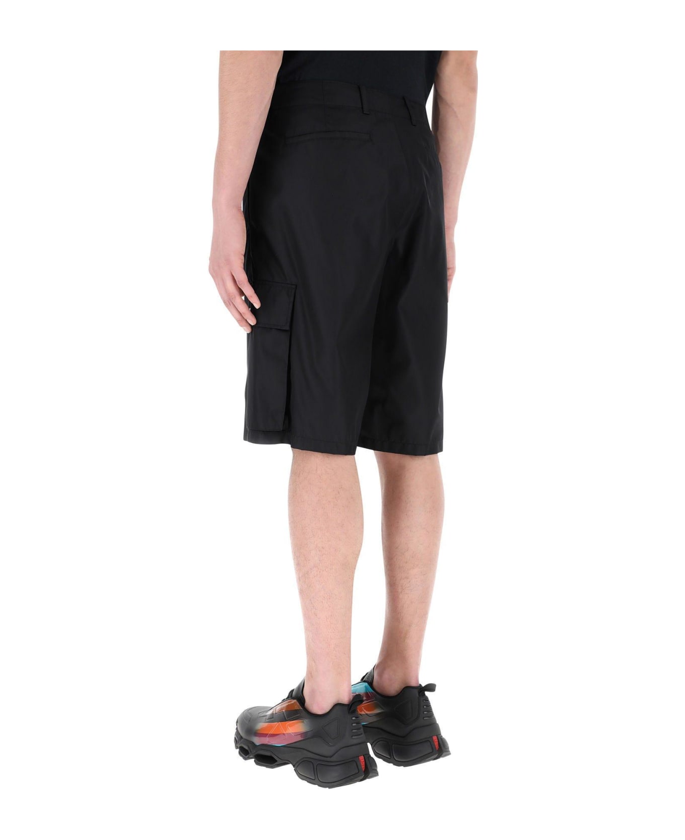 Prada Black Re-nylon Bermuda Shorts | italist