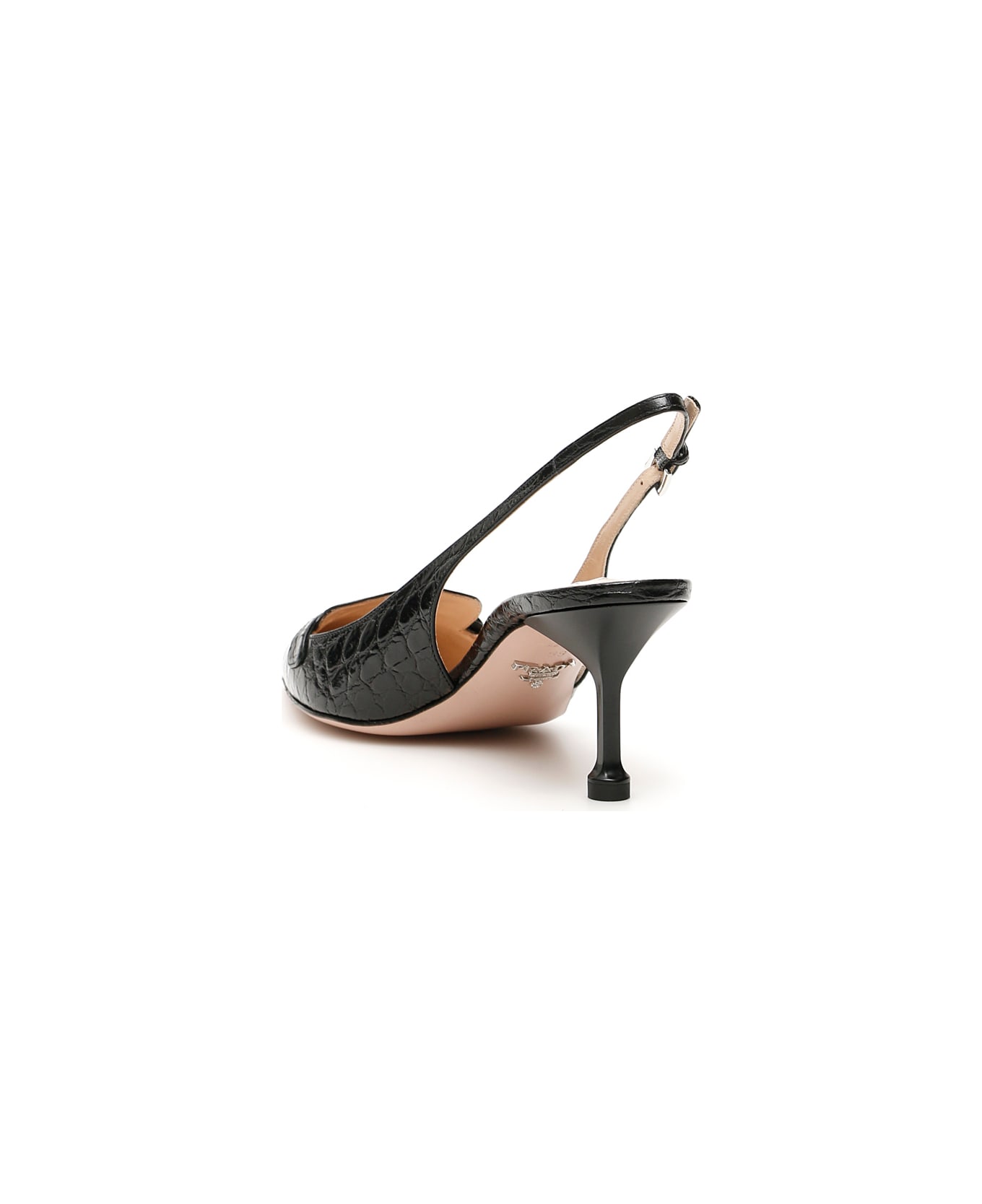 Prada Croc-print Slingbacks | italist