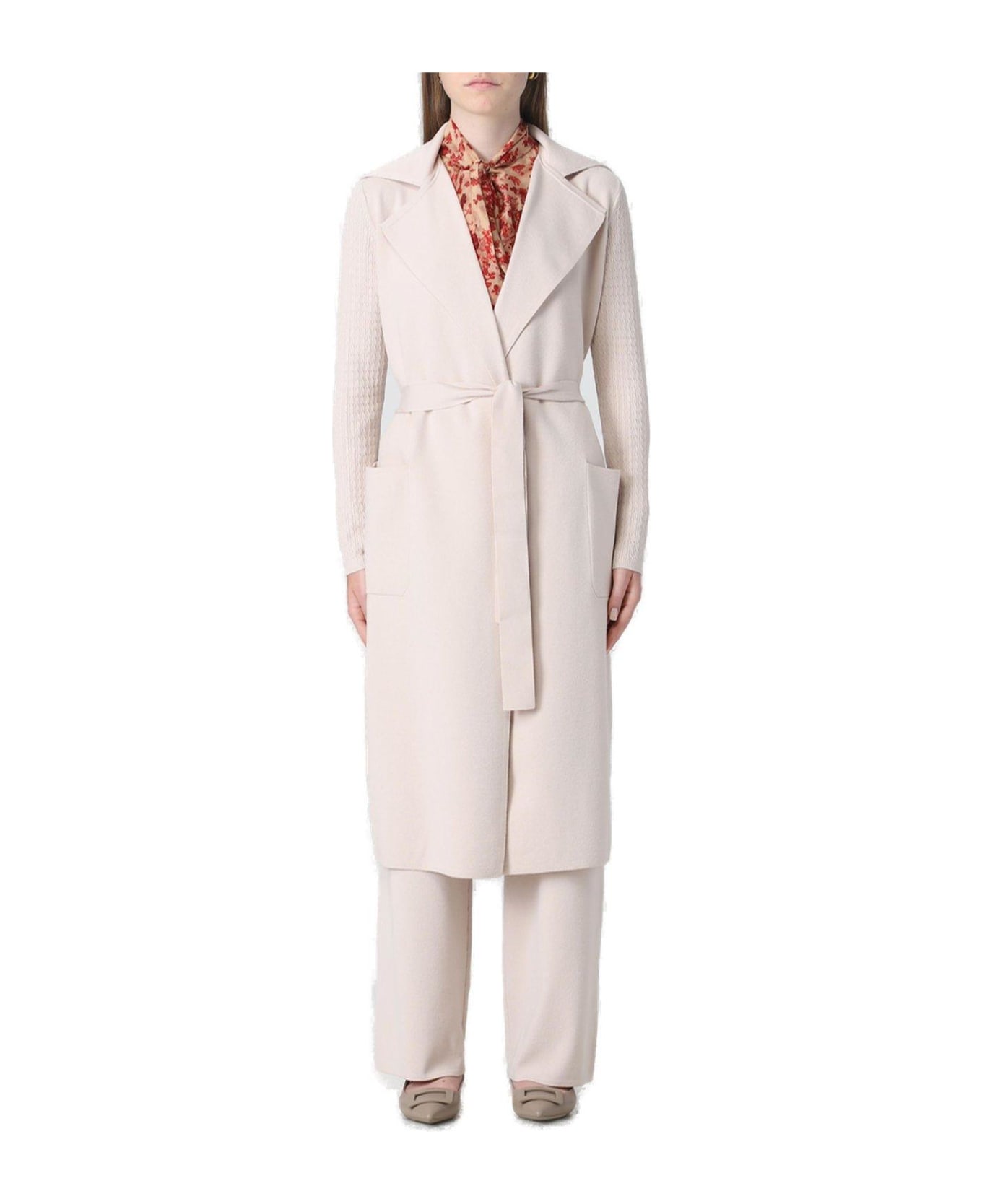 Belted Long-sleeved Coat Max Mara Studio | italist