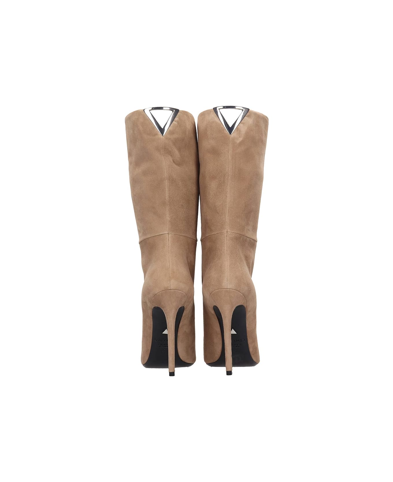 Grey Mer High Heels Ankle Boots In Beige Suede | italist, ALWAYS LIKE A ...