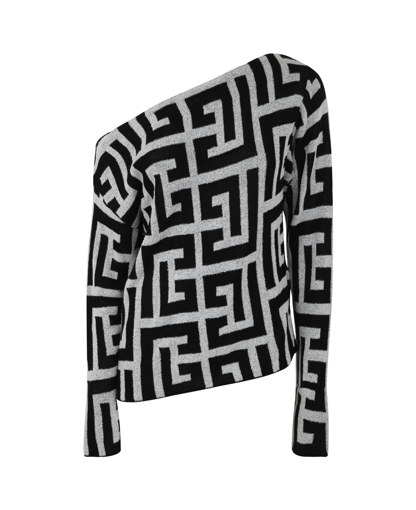 Balmain Monogrammed Asymetric Sweater | italist