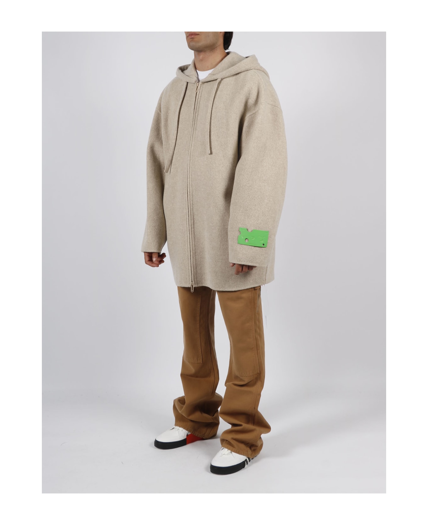 Off-White Tag Double Wool Over Zip Hoodie | italist, ALWAYS LIKE A SALE