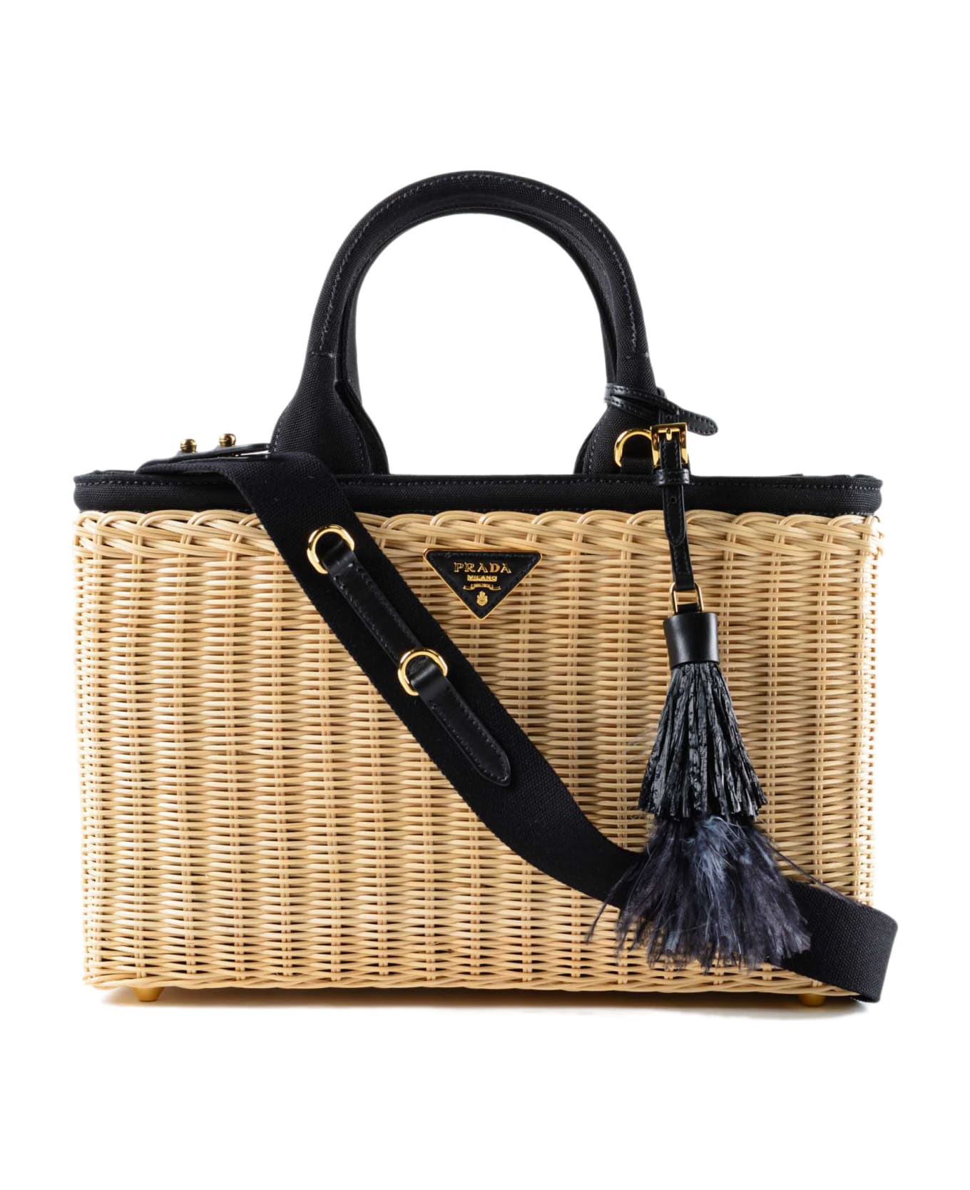 Prada Midollino+canapa Wicker Handbag | italist