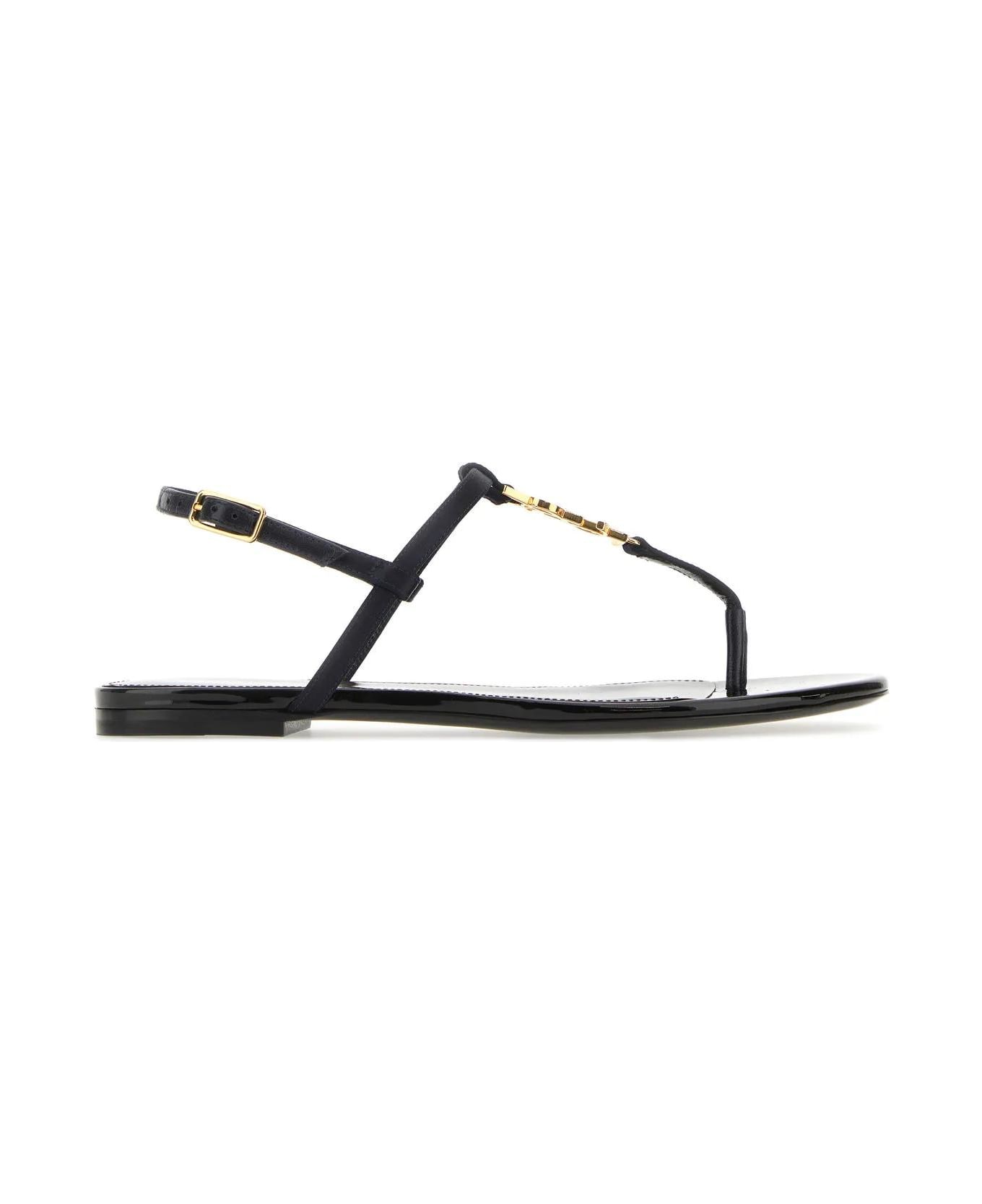 Saint Laurent Midnight Blue Satin Sandals | italist, ALWAYS LIKE A SALE