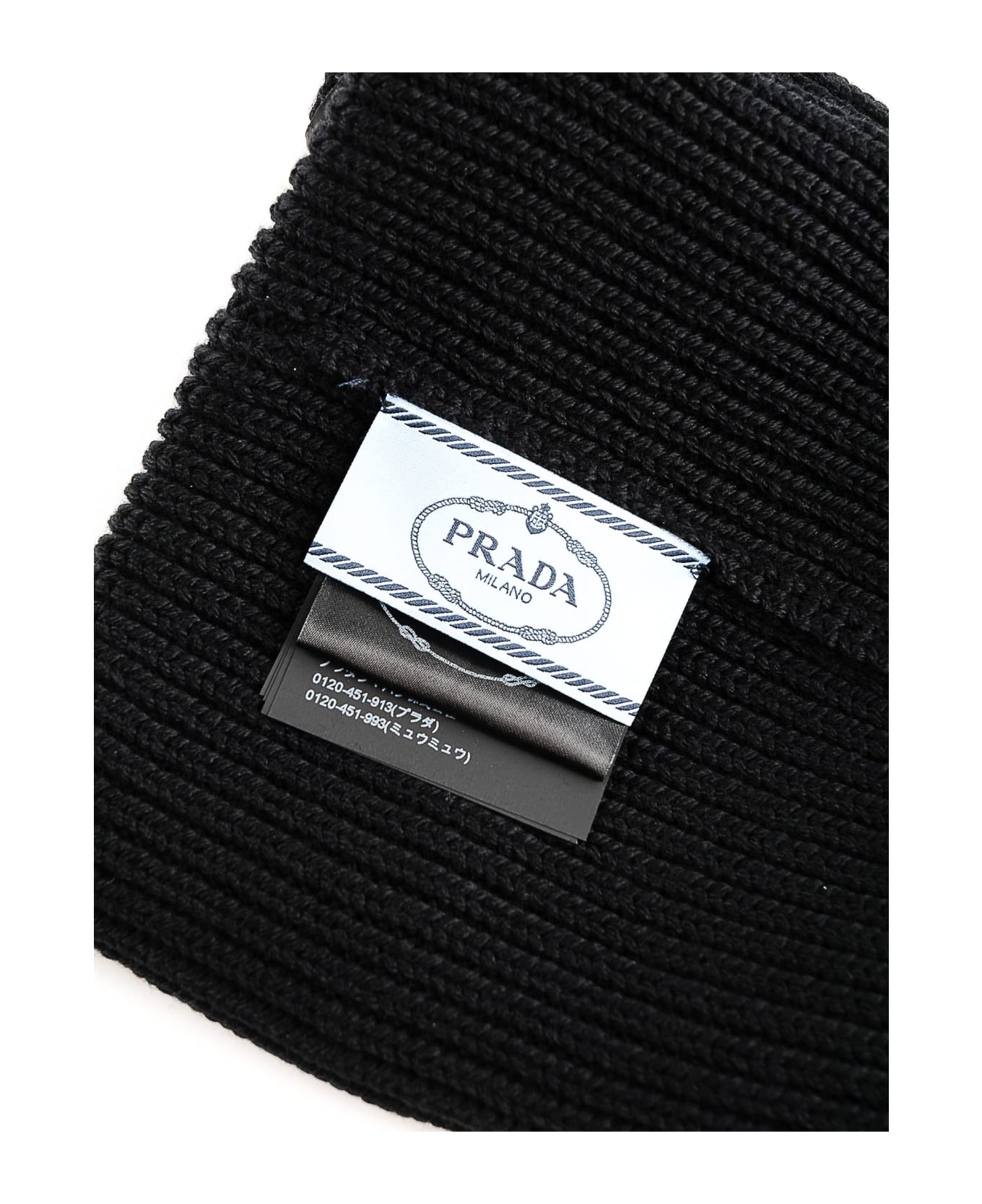 Prada Logo Ribbed Beanie | italist