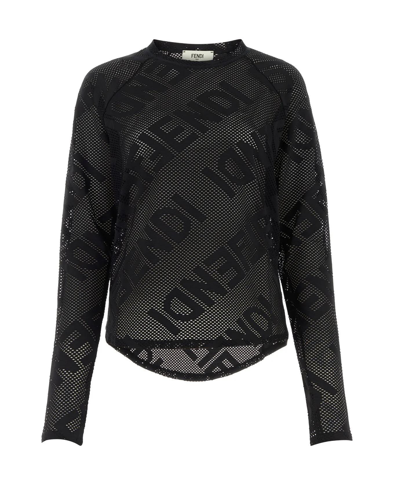 Fendi Black Mesh Oversize Top | italist