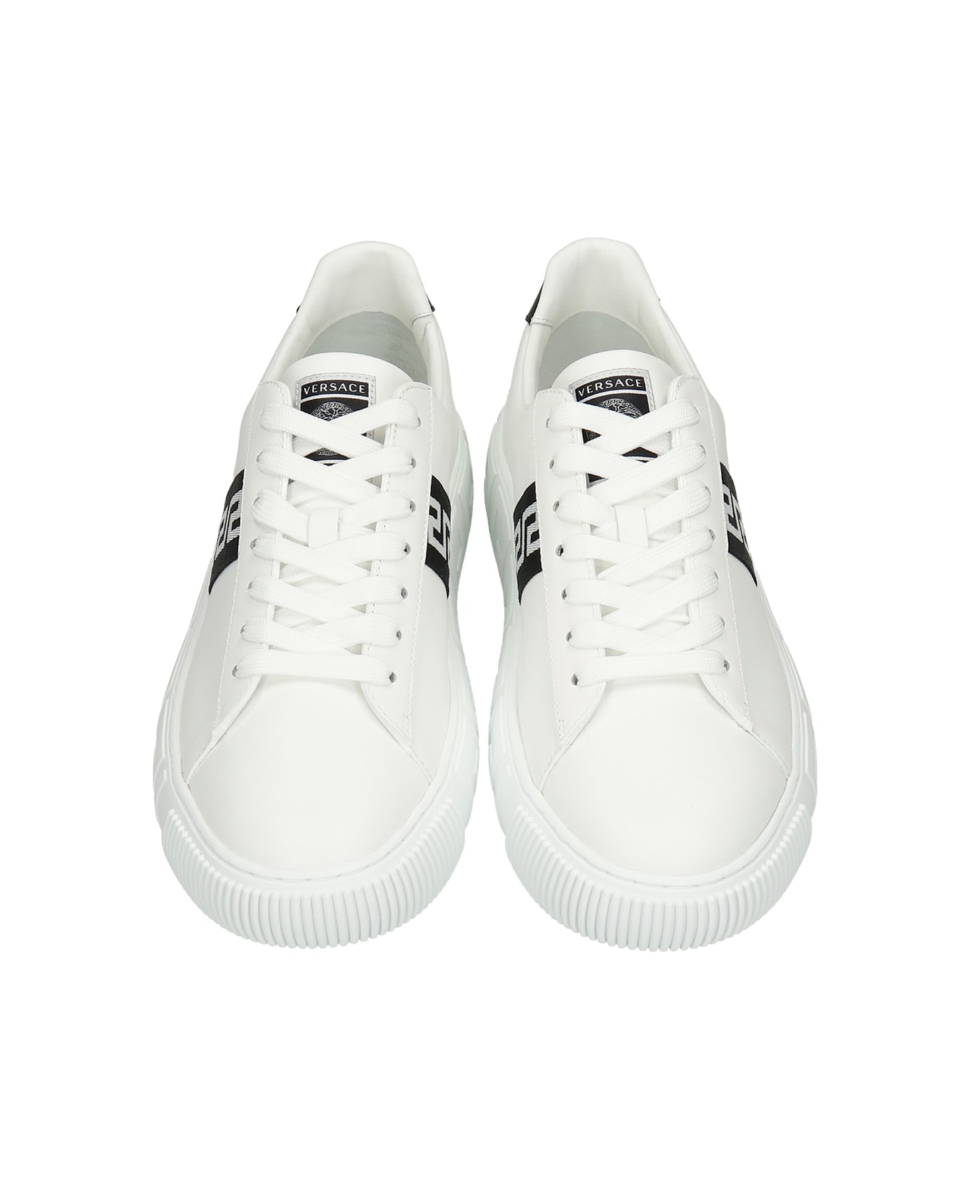 Versace La Greca Sneakers In White Leather | italist, ALWAYS LIKE A SALE