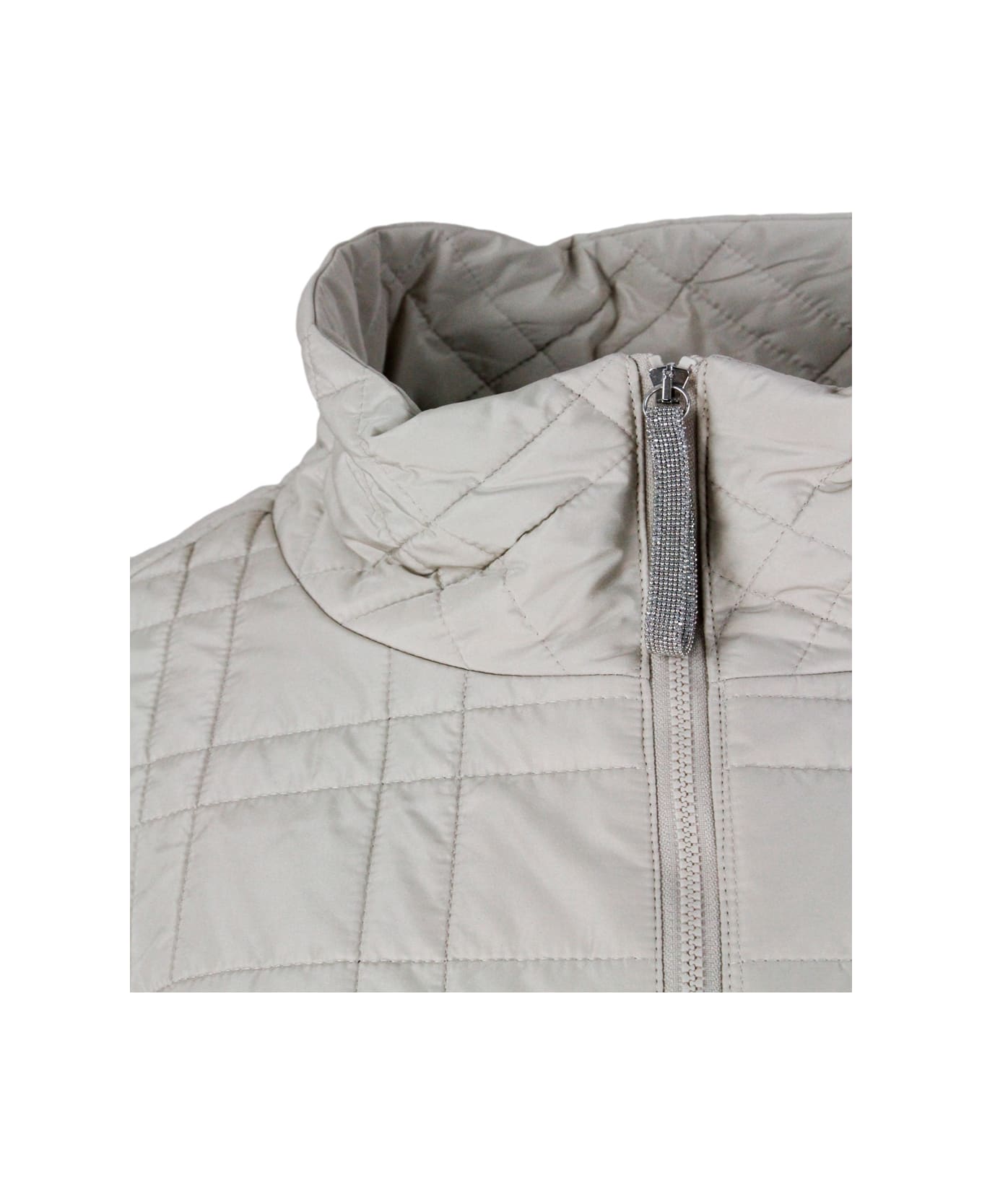 Fabiana Filippi Light Sleeveless Cape In Technical Fabric With Light ...