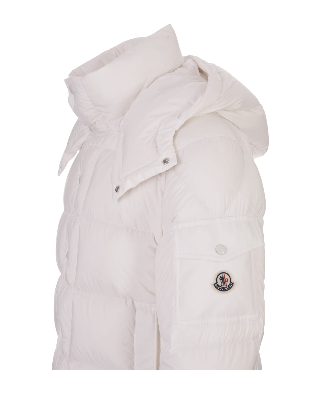 Moncler White Vezere Short Down Jacket | italist