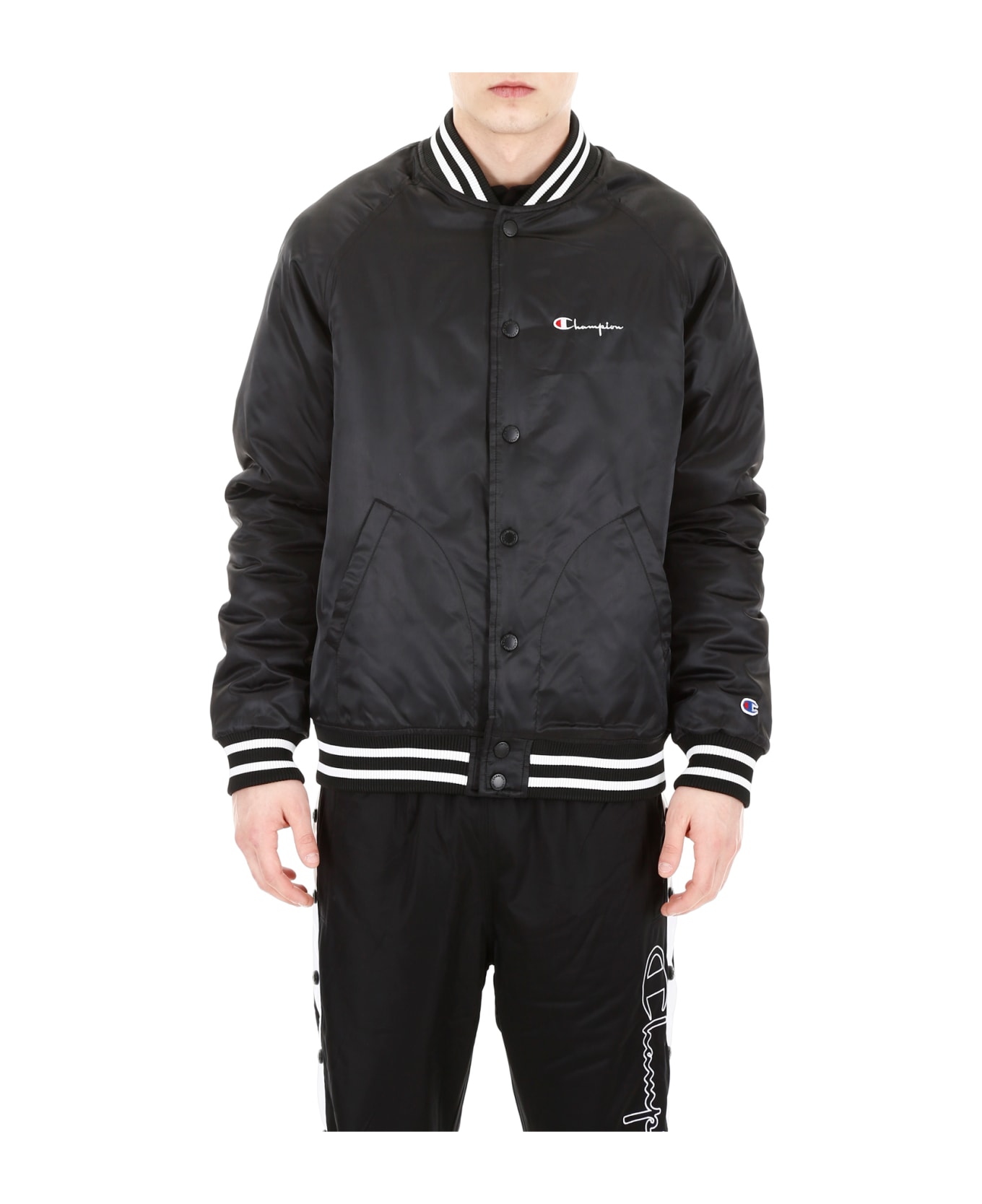 Champion Logo Varsity Jacket | italist