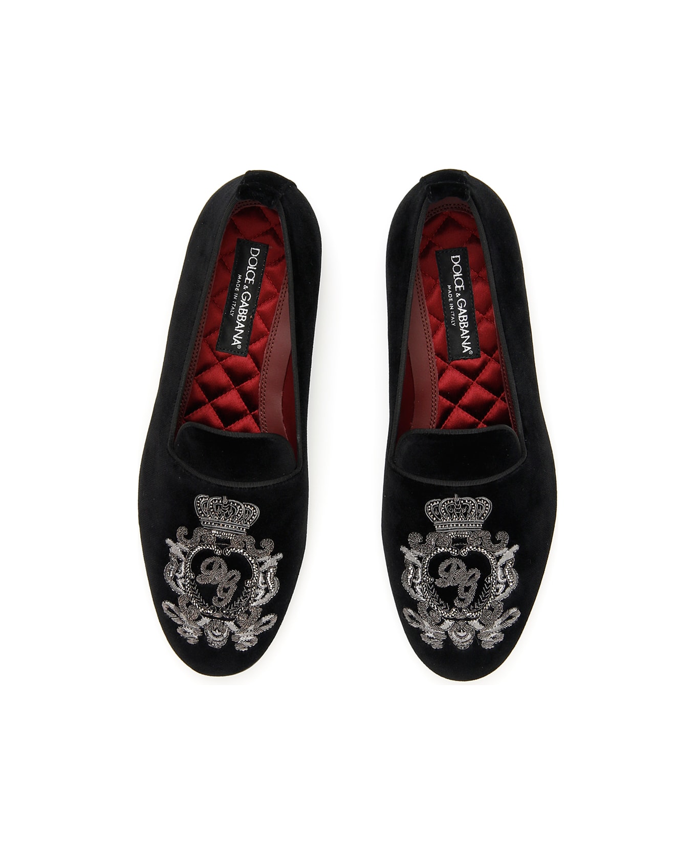 Dolce & Gabbana Vaticano Velvet Slippers | italist