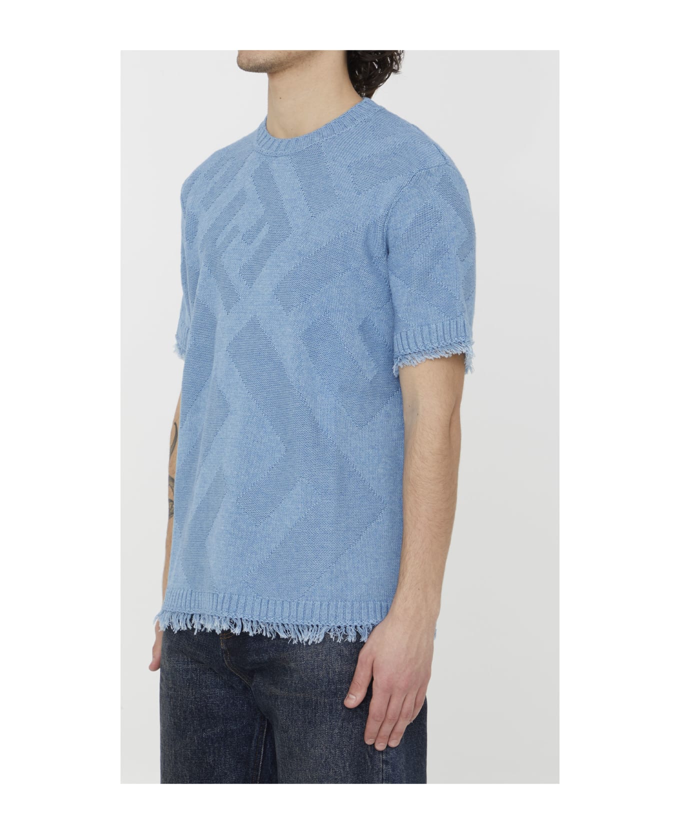 Fendi Light-blue Cotton Jumper | italist