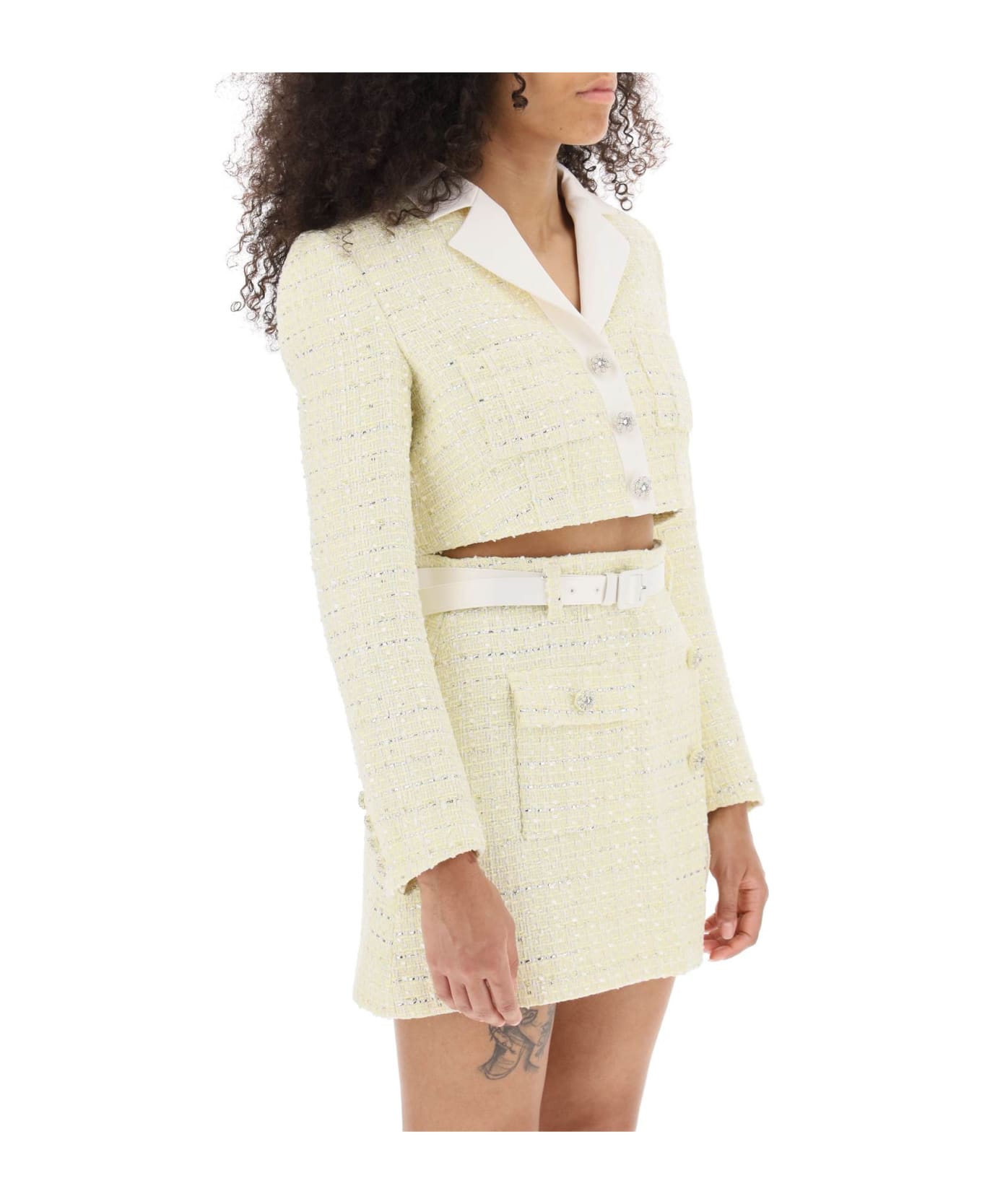 self-portrait Boucle Cropped Jacket | italist