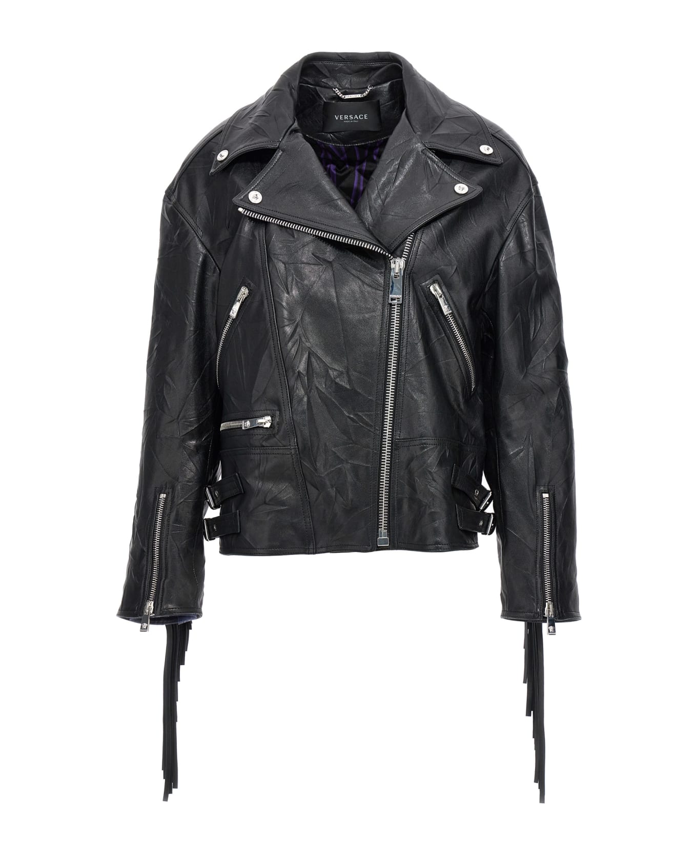 Versace Fringed Leather Jacket | italist