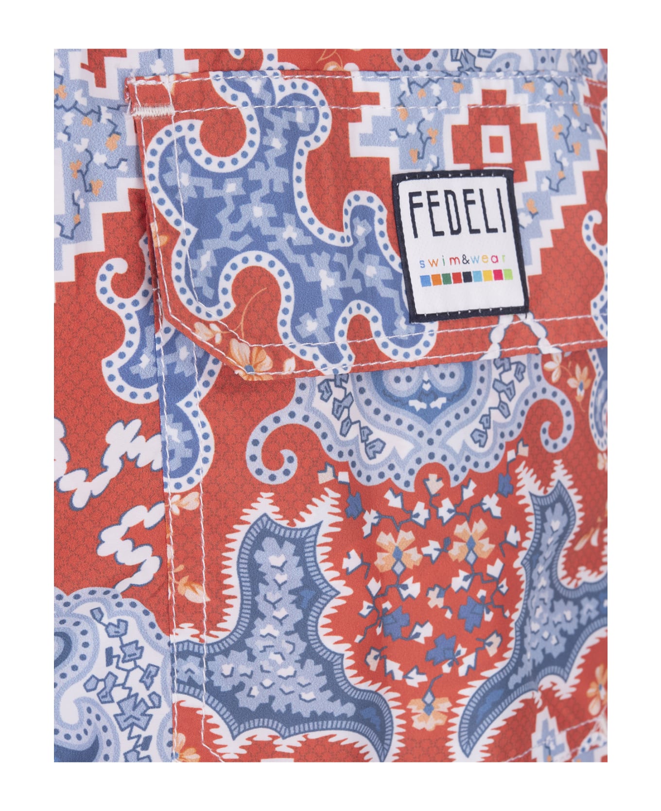 Fedeli Red Sea Fantasy Print Swim Shorts | italist