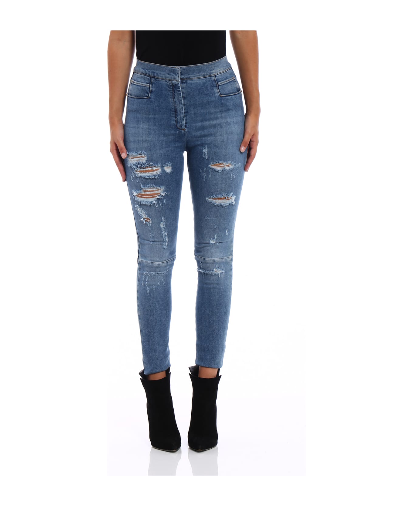 Balmain Ripped High Waisted Skinny Jeans | italist