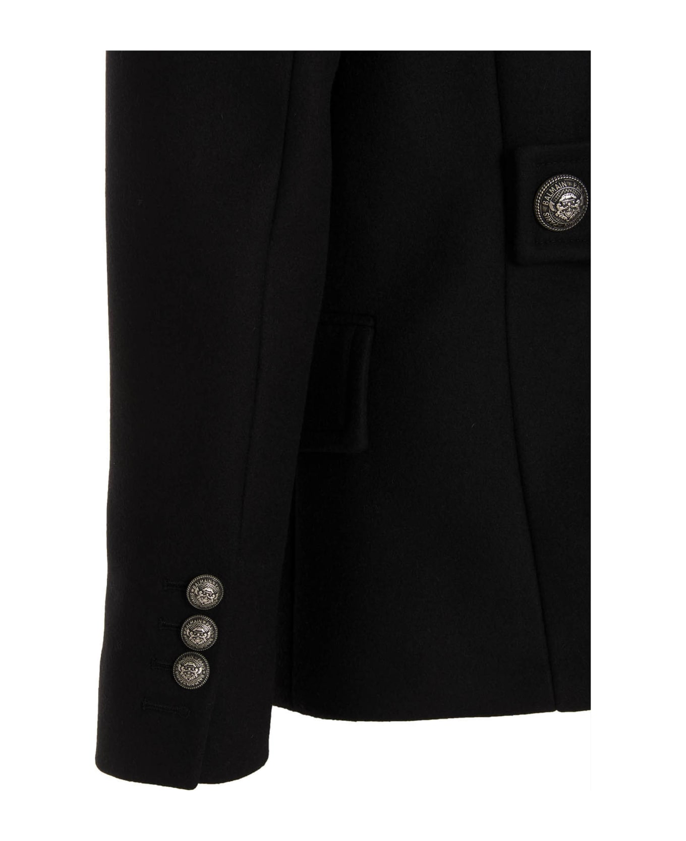 Balmain Logo Button Wool Coat | italist