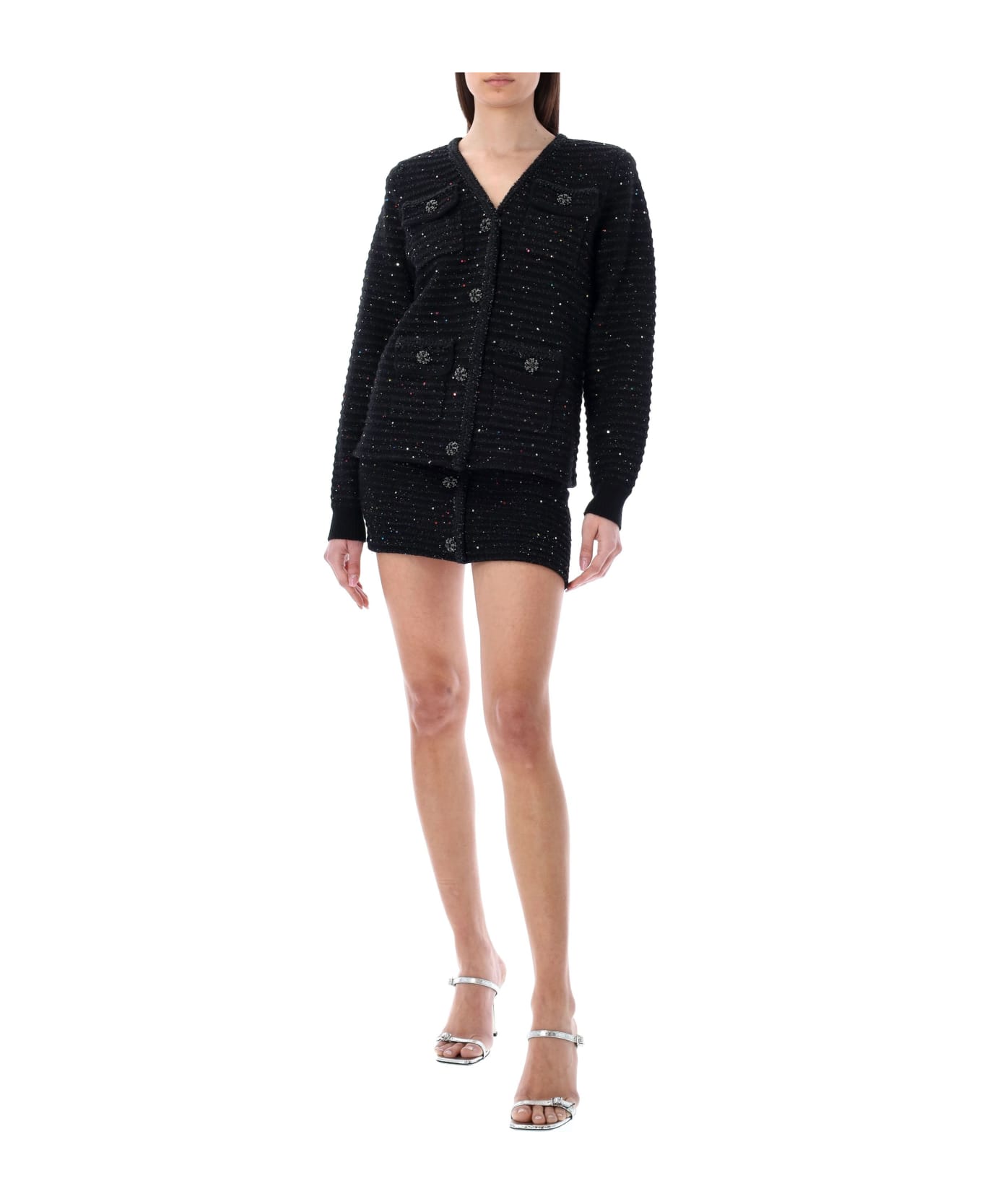 self-portrait Sequin Knit Cardigan | italist