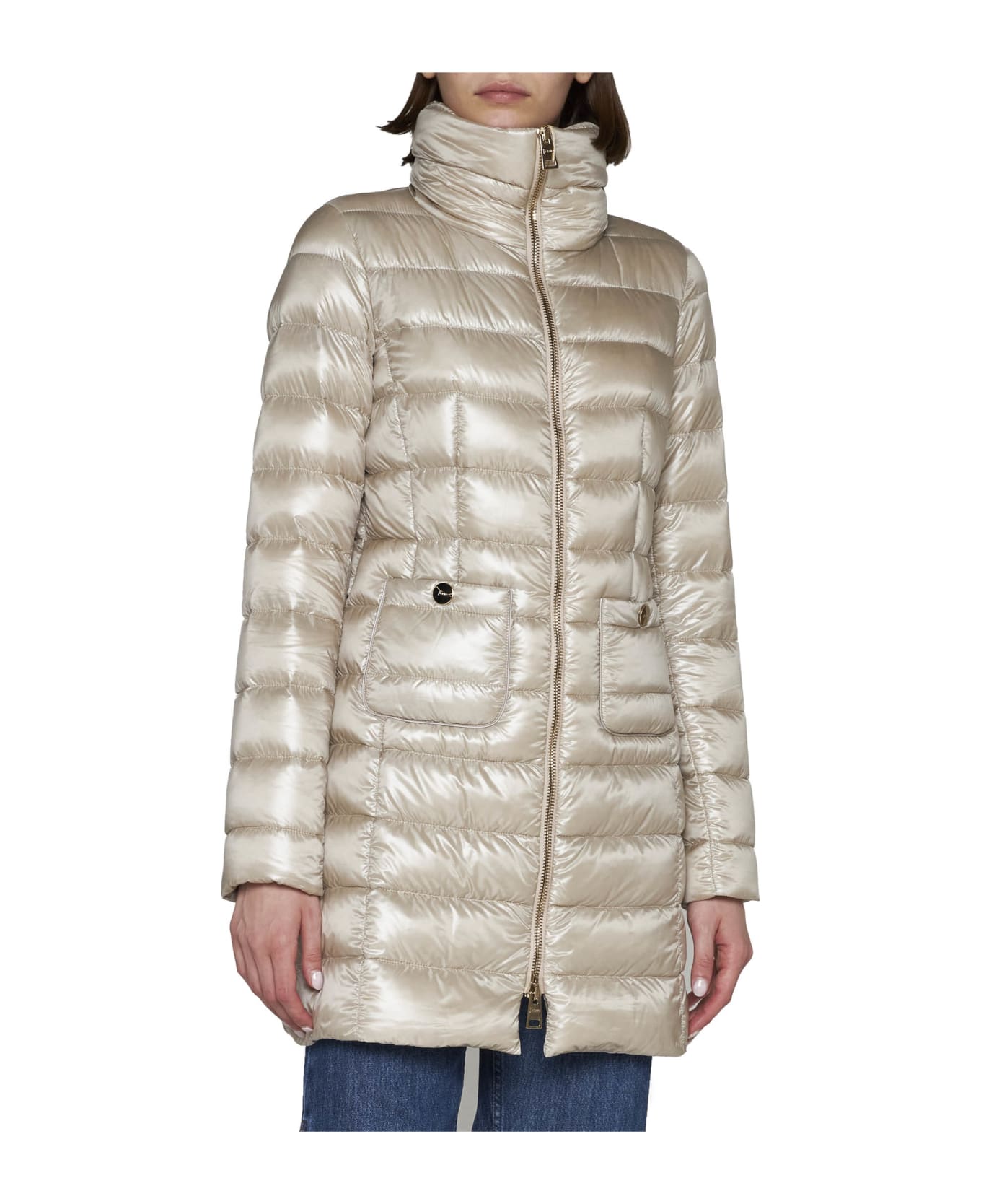 Herno Long Down Jacket With High Collar | italist