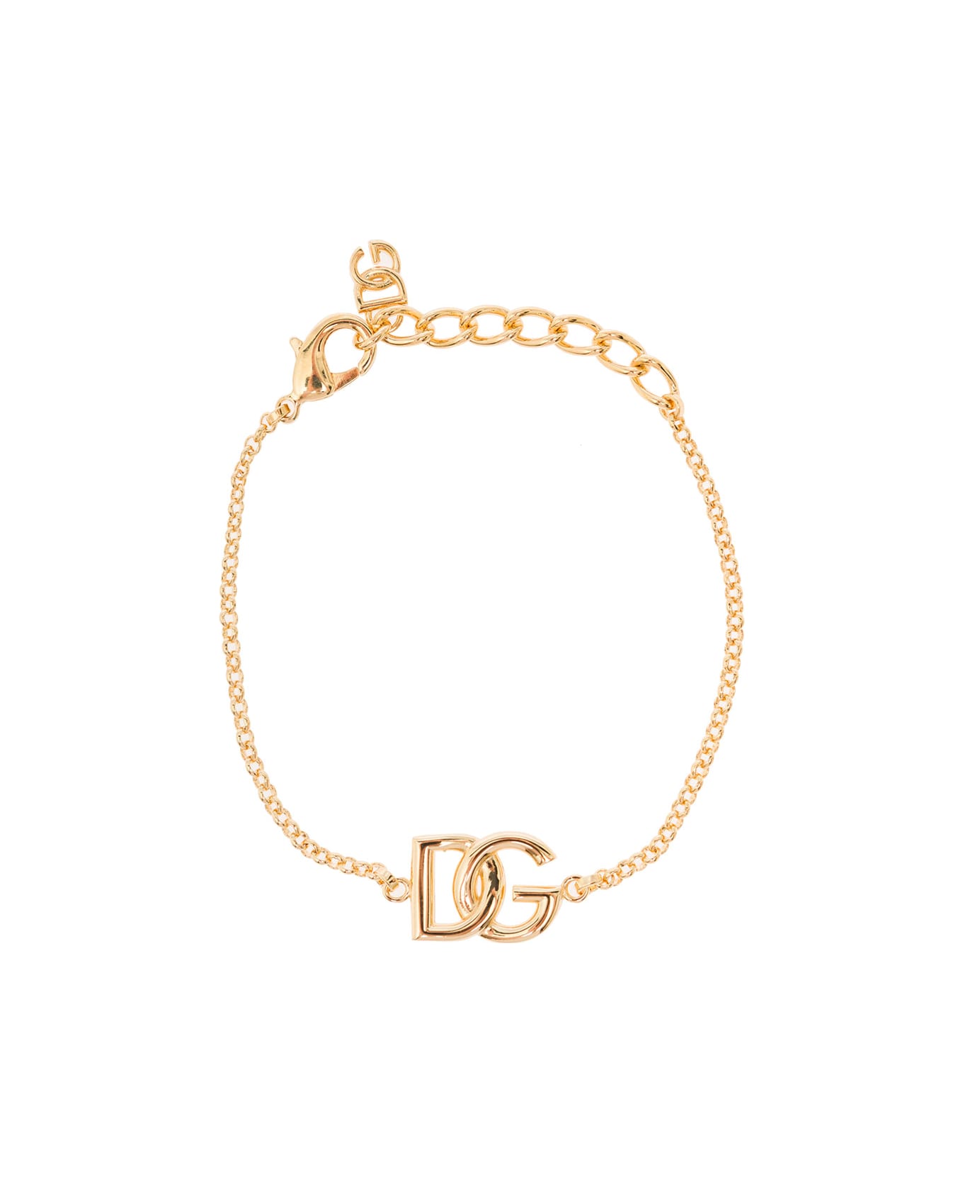 Dolce & Gabbana Gold-tone Chain Bracelet With 'dg' Charm Detail In ...