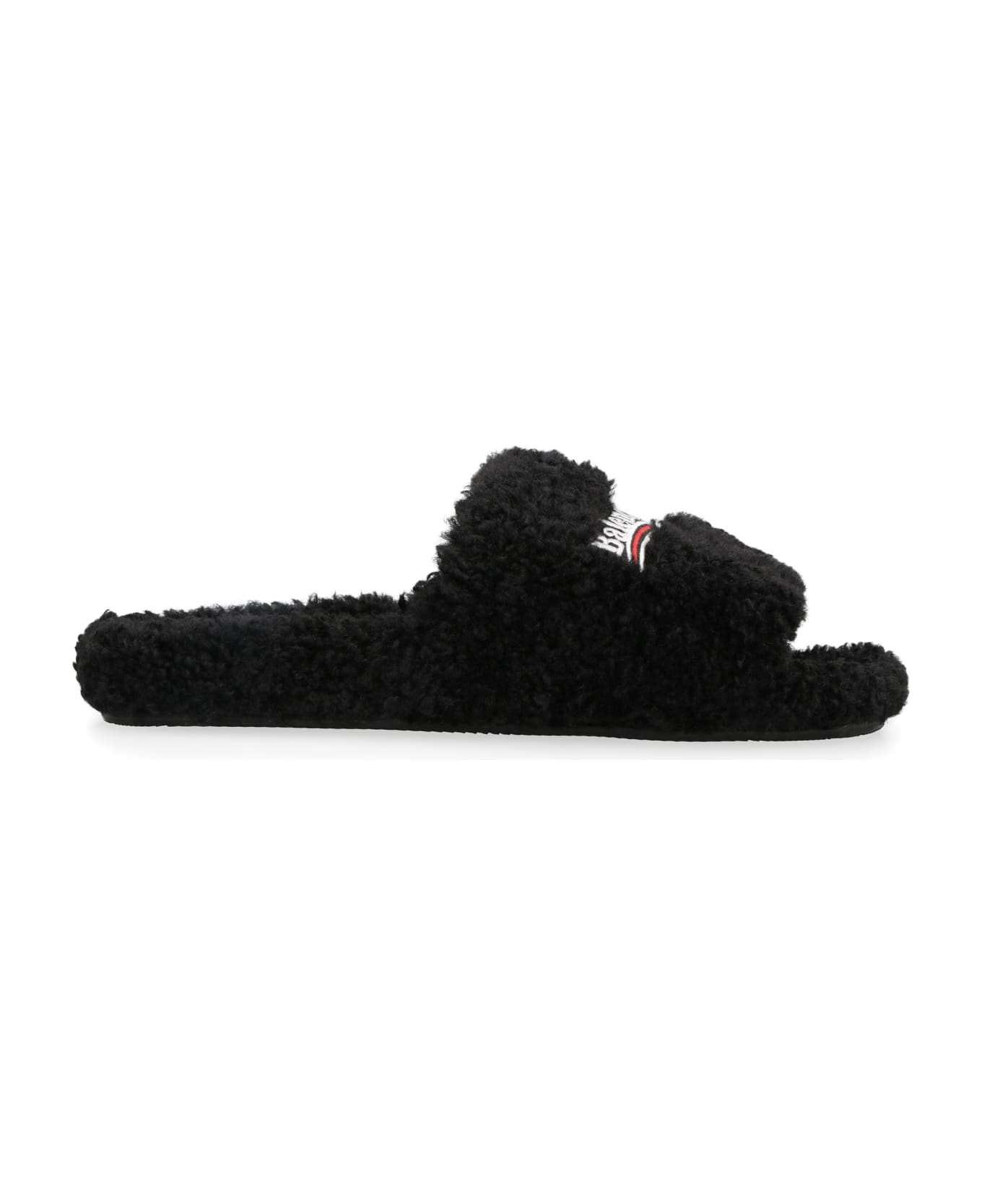 Balenciaga Furry Slide Flat Sandals | italist