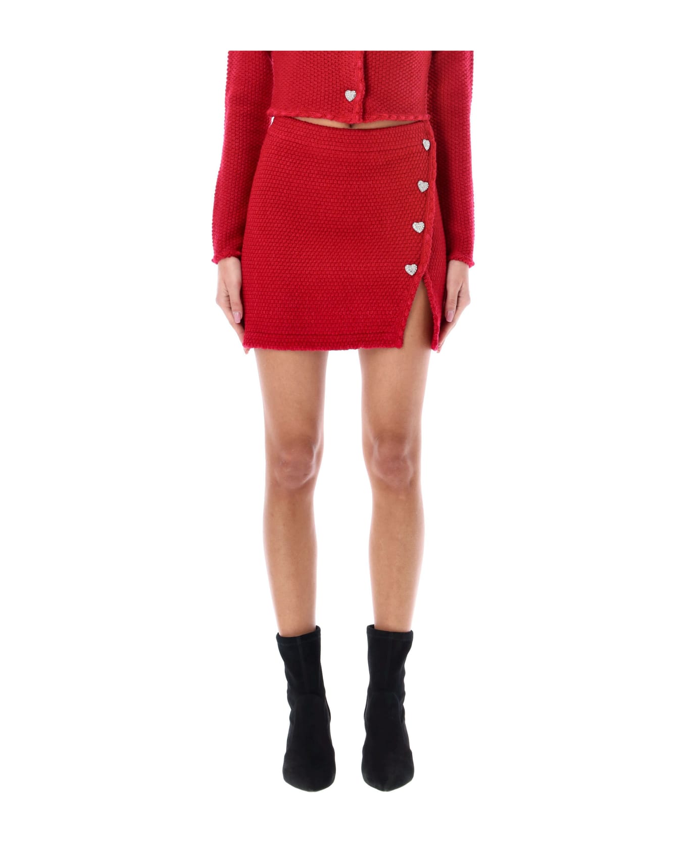 self-portrait Melange Knit Button Mini Skirt | italist, ALWAYS LIKE A SALE