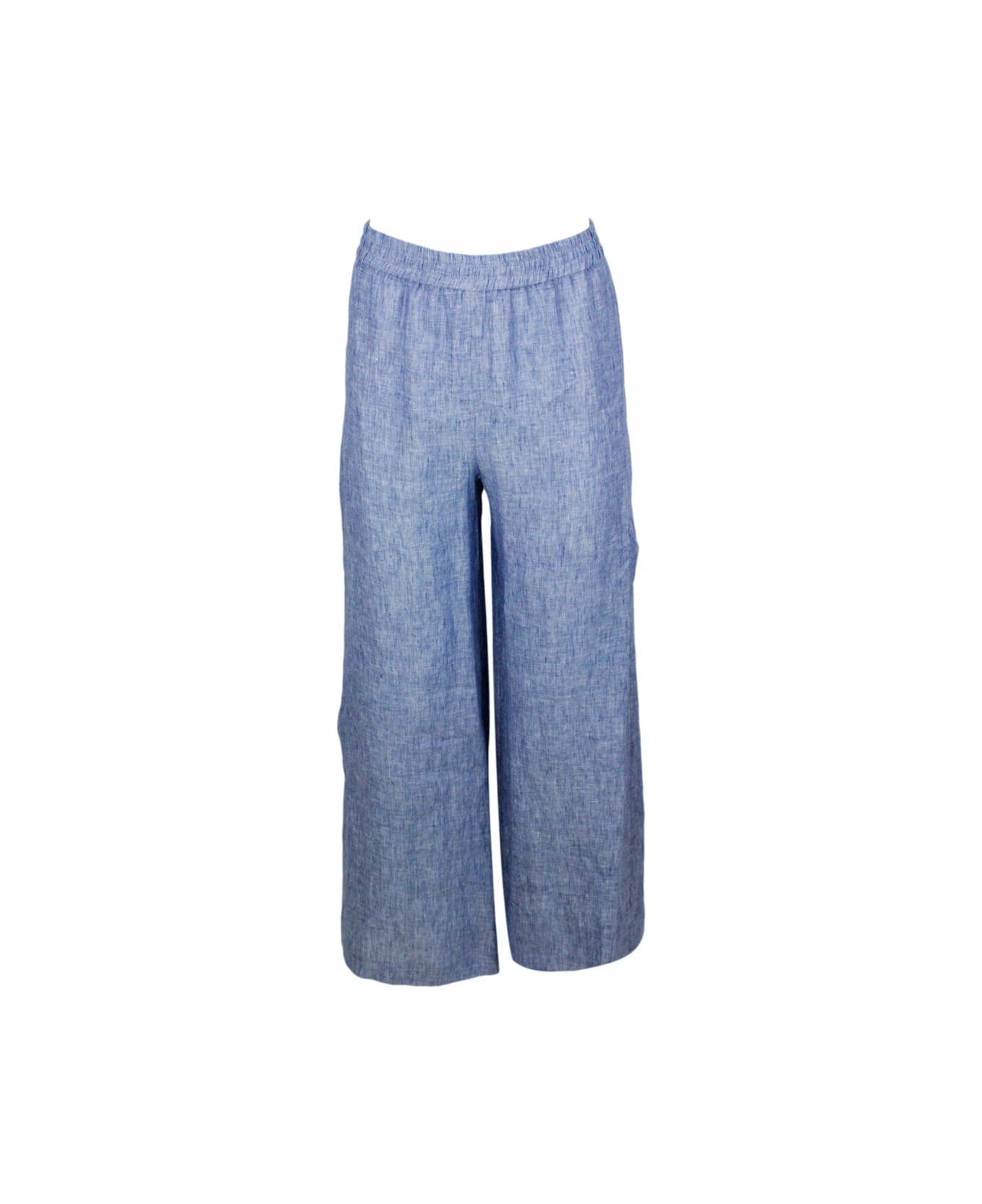 Fabiana Filippi Light Linen Trousers With Elastic Waist And Wide Leg