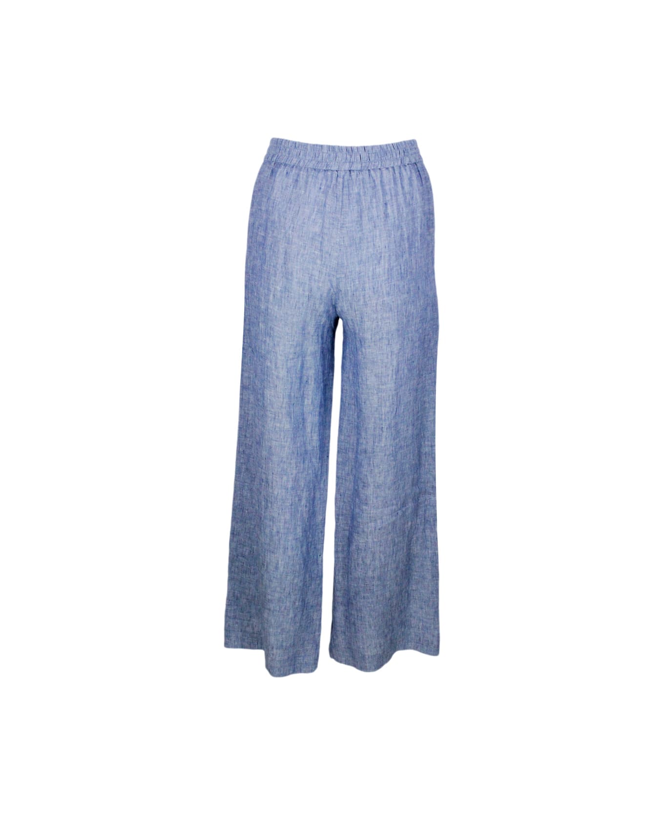 Fabiana Filippi Light Linen Trousers With Elastic Waist And Wide Leg