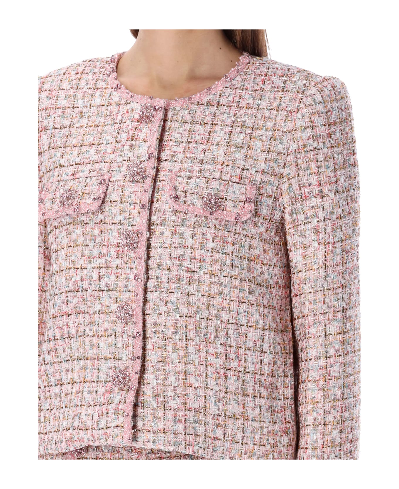 self-portrait Boucle Crop Jacket | italist