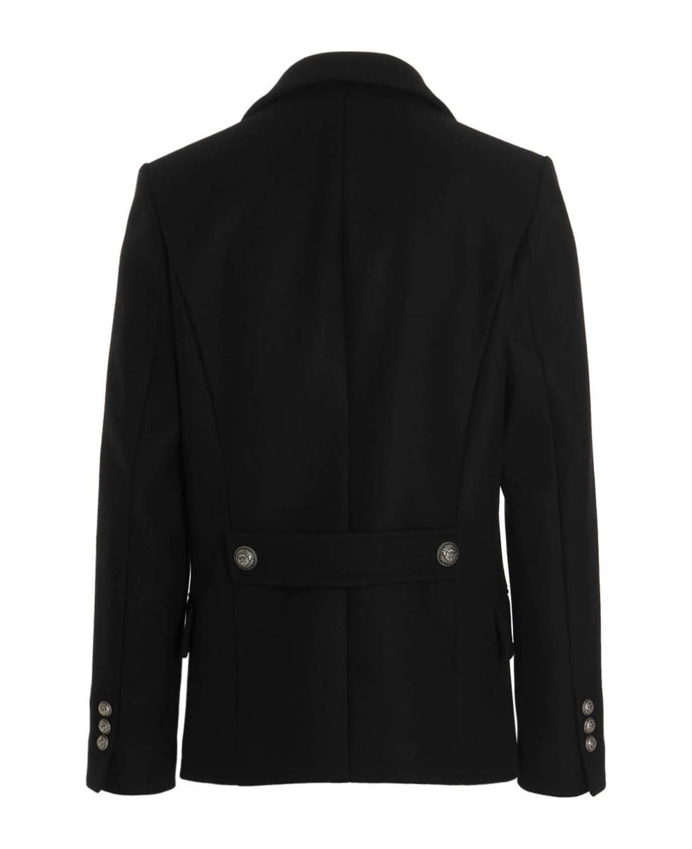 Balmain Logo Button Wool Coat | italist