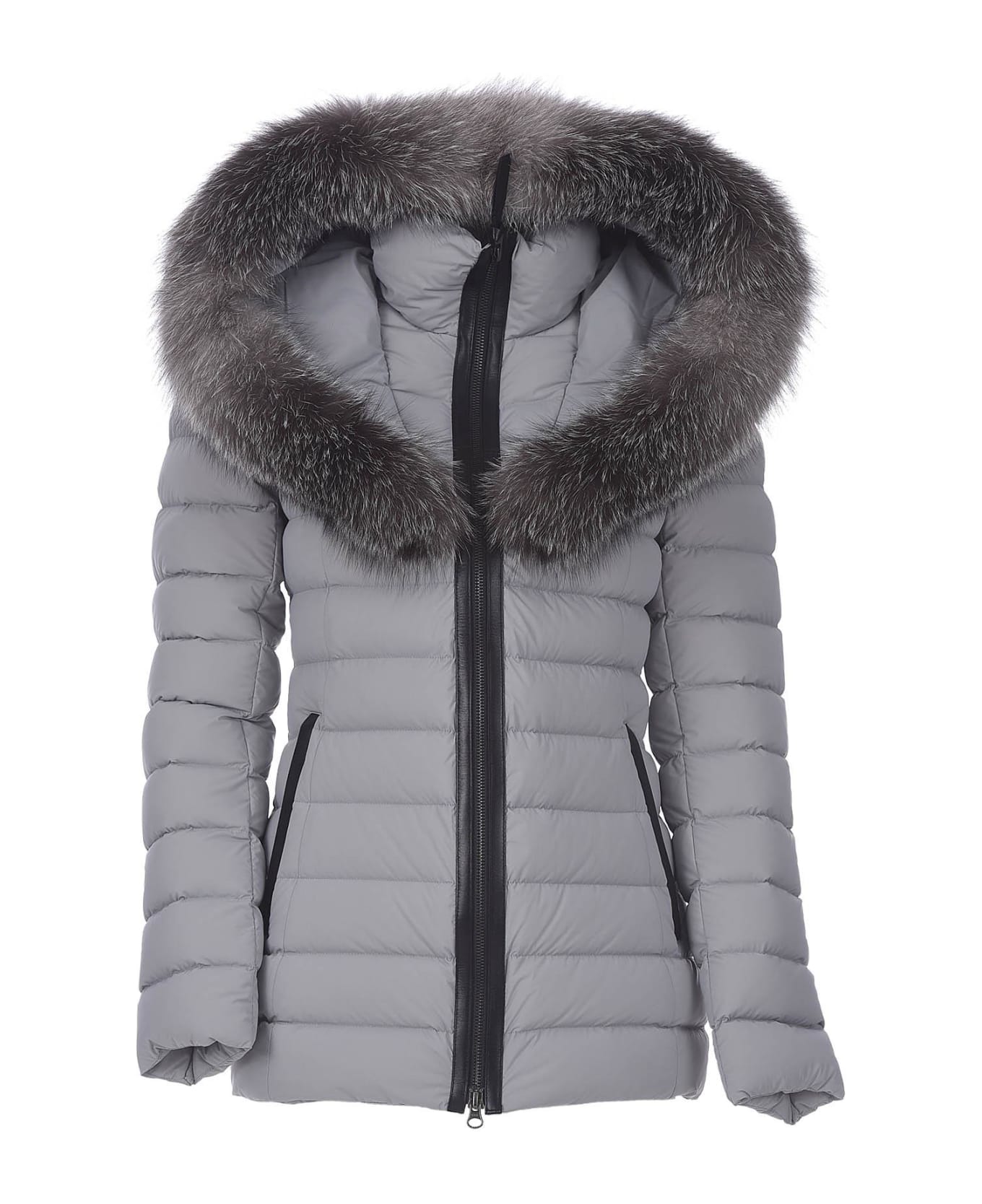 Mackage Kadalina Light Down Jacket With Fur Ice Grey | italist, ALWAYS ...