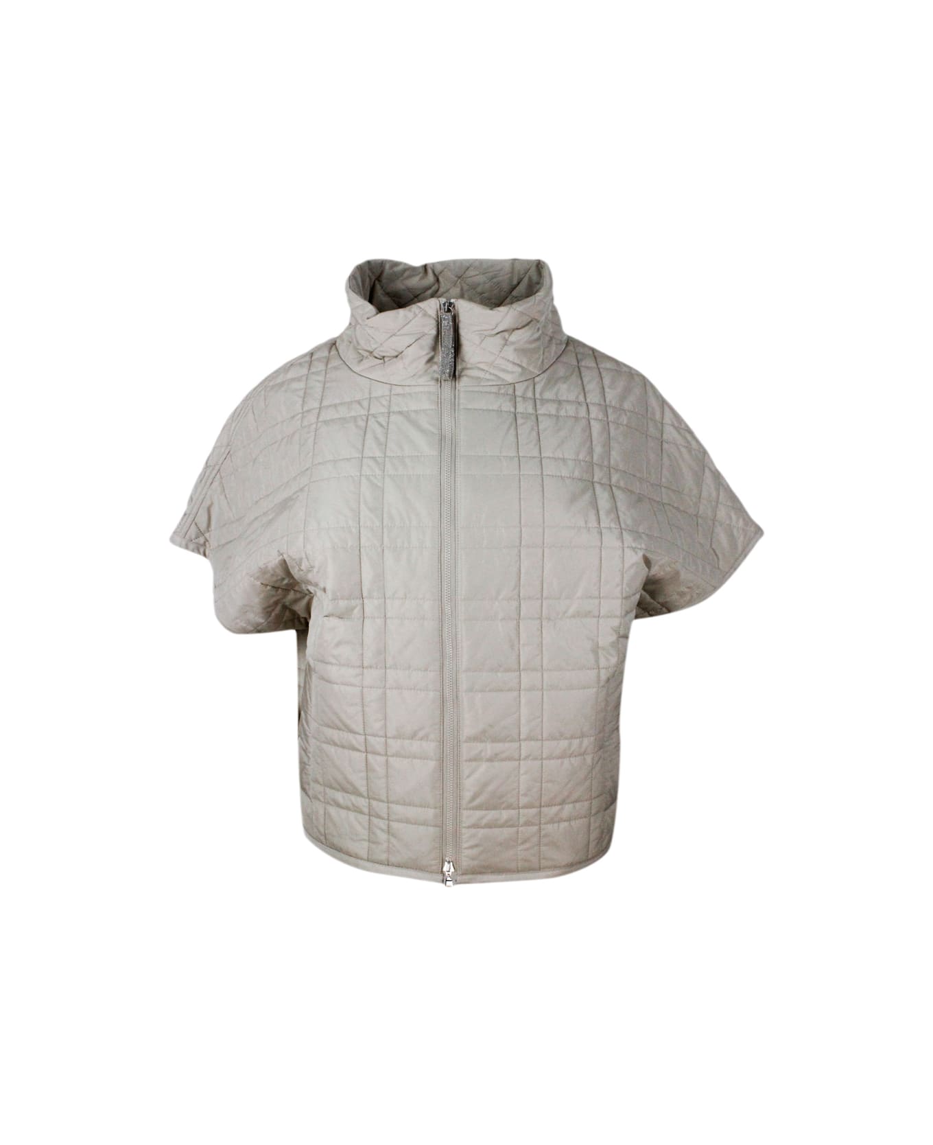 Fabiana Filippi Light Sleeveless Cape In Technical Fabric With Light ...