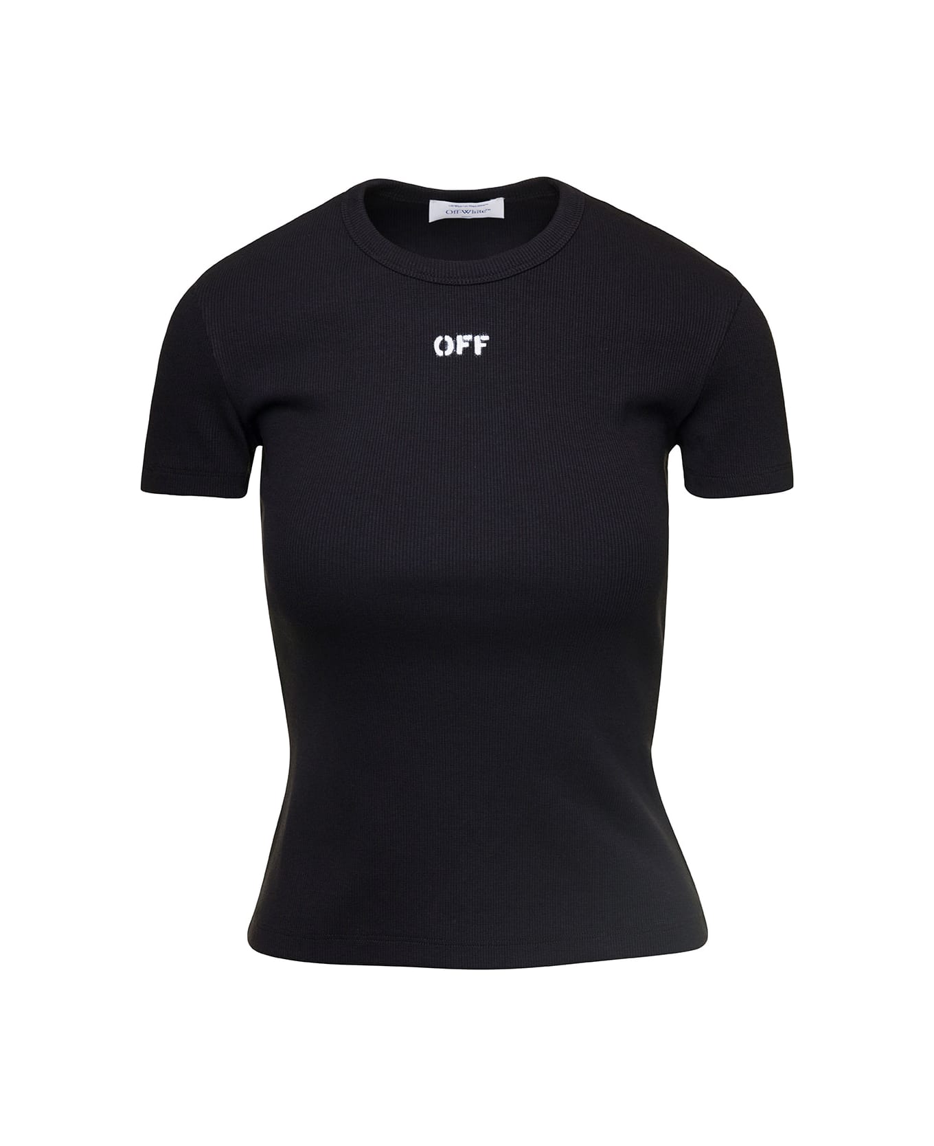 Off-White Off Stamp Rib Basic Tee Black White | italist, ALWAYS LIKE A SALE