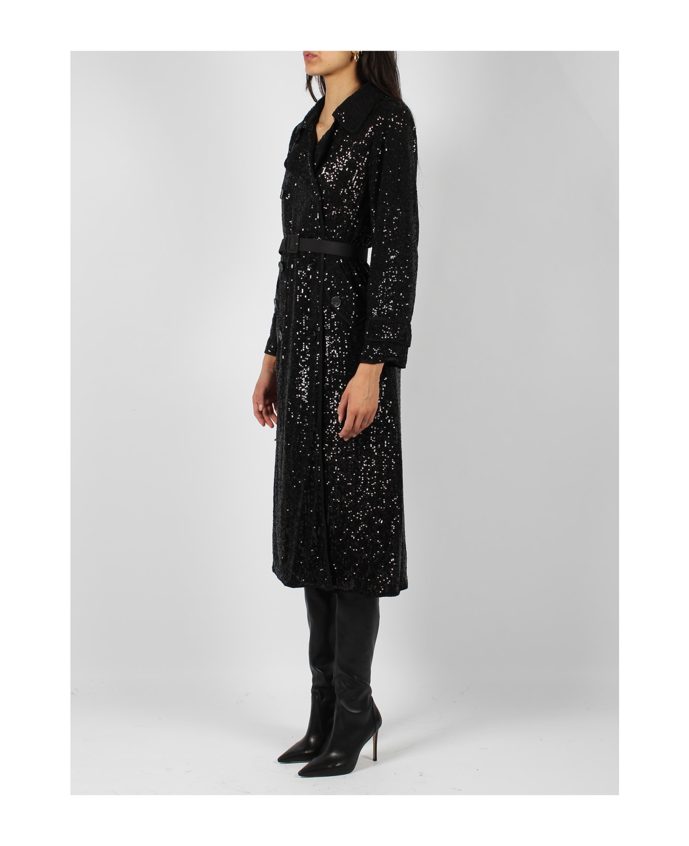 self-portrait Sequin Trench Coat | italist