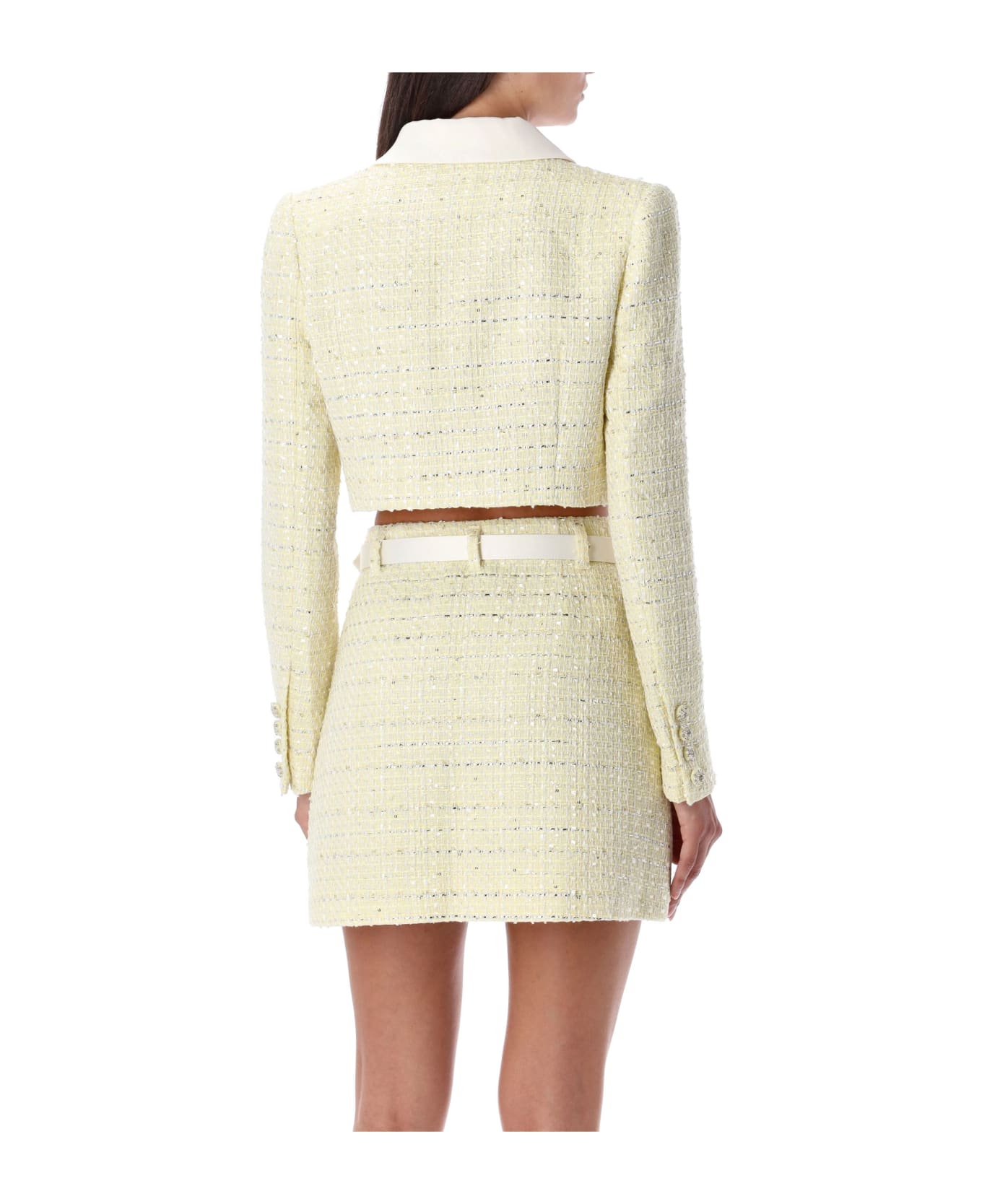 self-portrait Boucle Cropped Jacket | italist