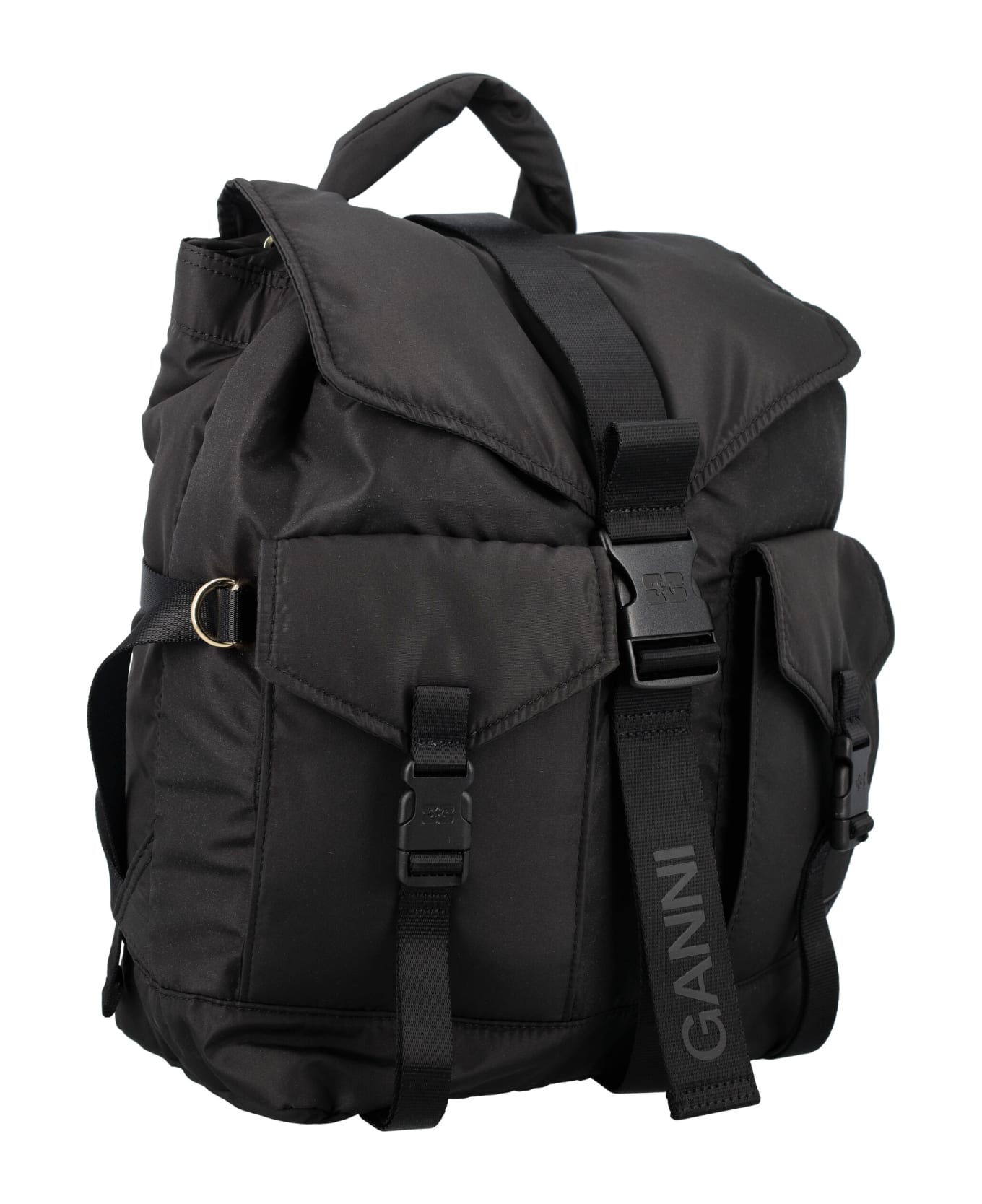 Ganni Black Tech Backpack | italist