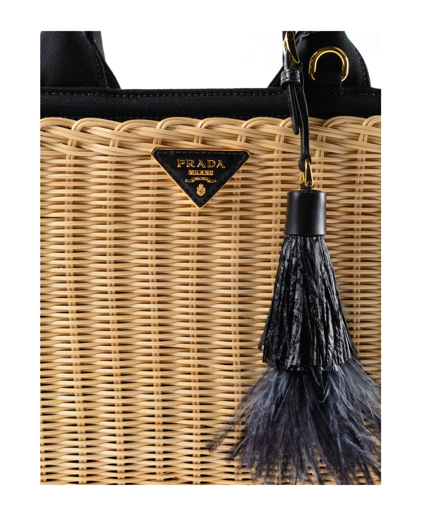 Prada Midollino+canapa Wicker Handbag | italist