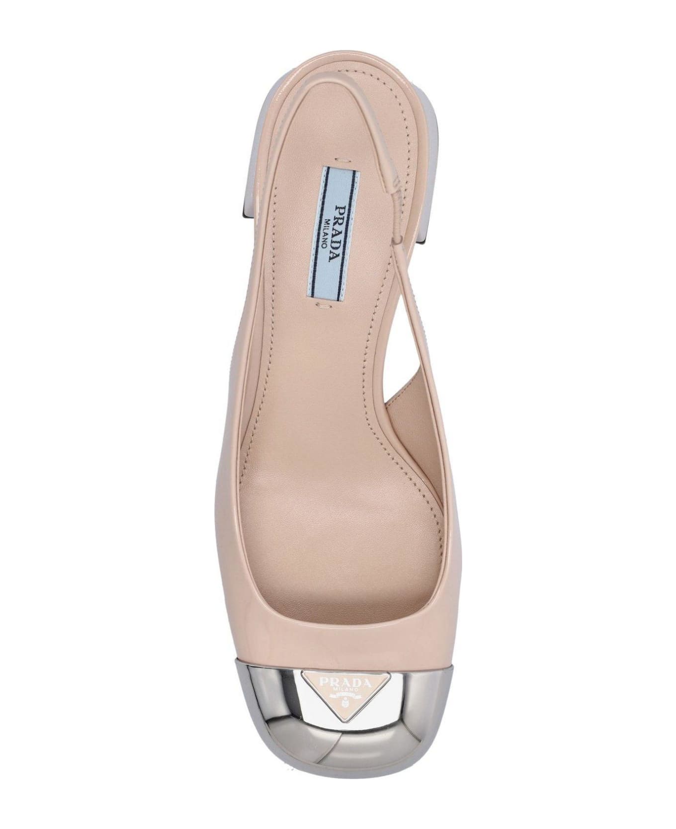 Prada Logo Plaque Slingback Pumps | italist