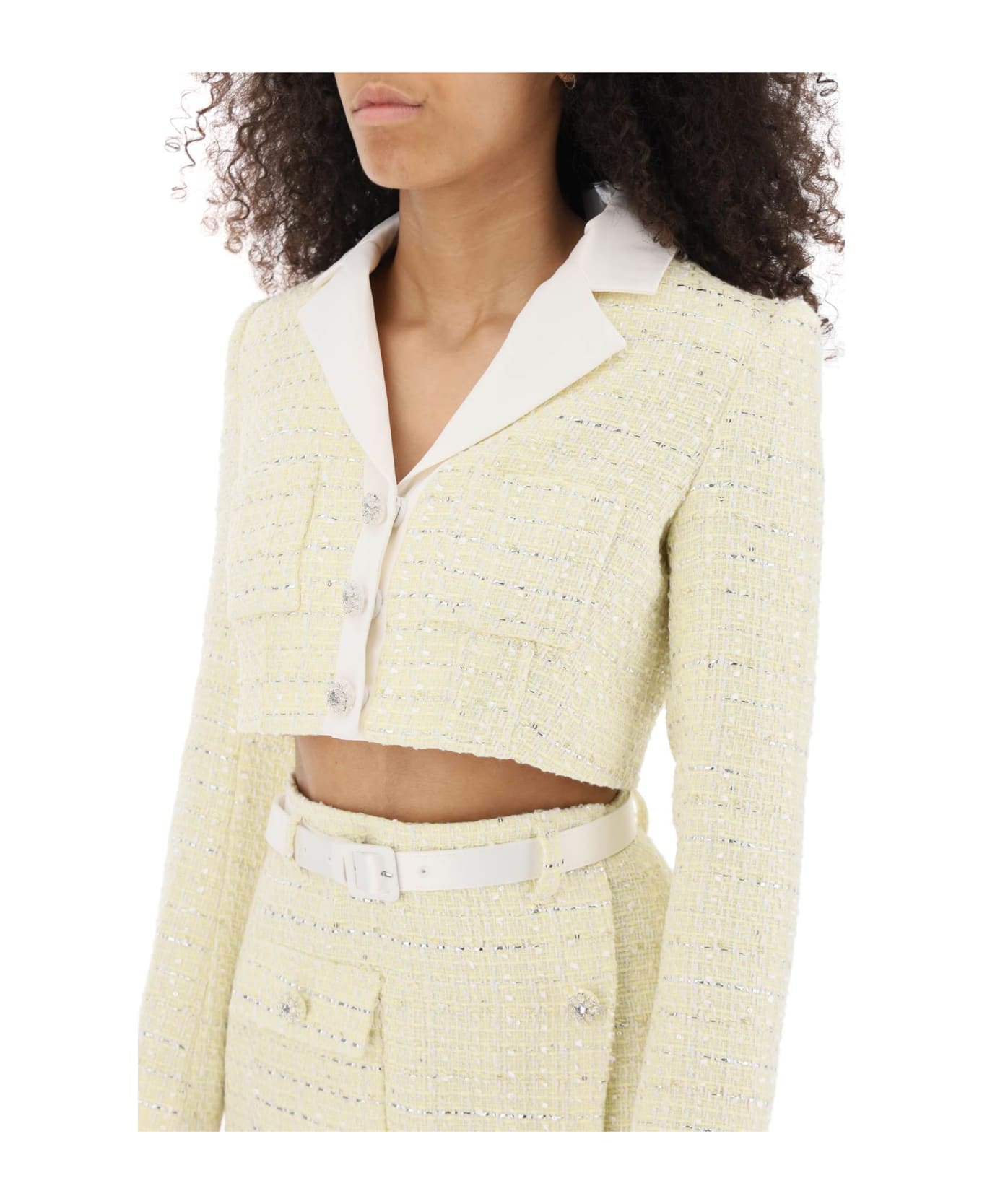 self-portrait Boucle Cropped Jacket | italist