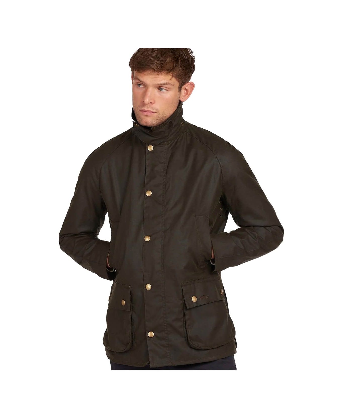 Barbour Ashby Wax Olive Green Jacket | italist